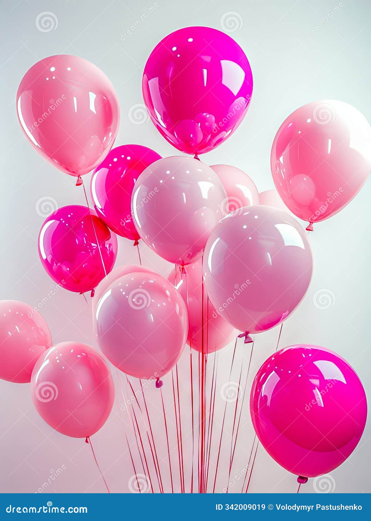 A Bunch of Pink Balloons Floating in the Air Stock Image - Image of ...