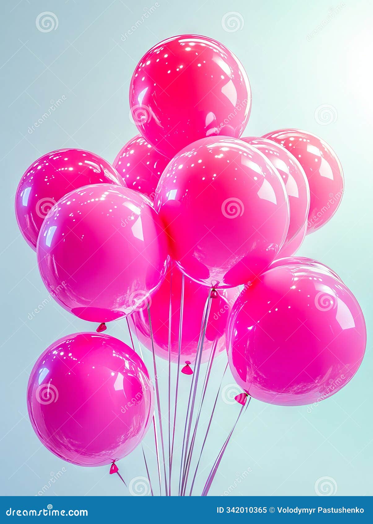 A Bunch of Pink Balloons Floating in the Air Stock Image - Image of ...