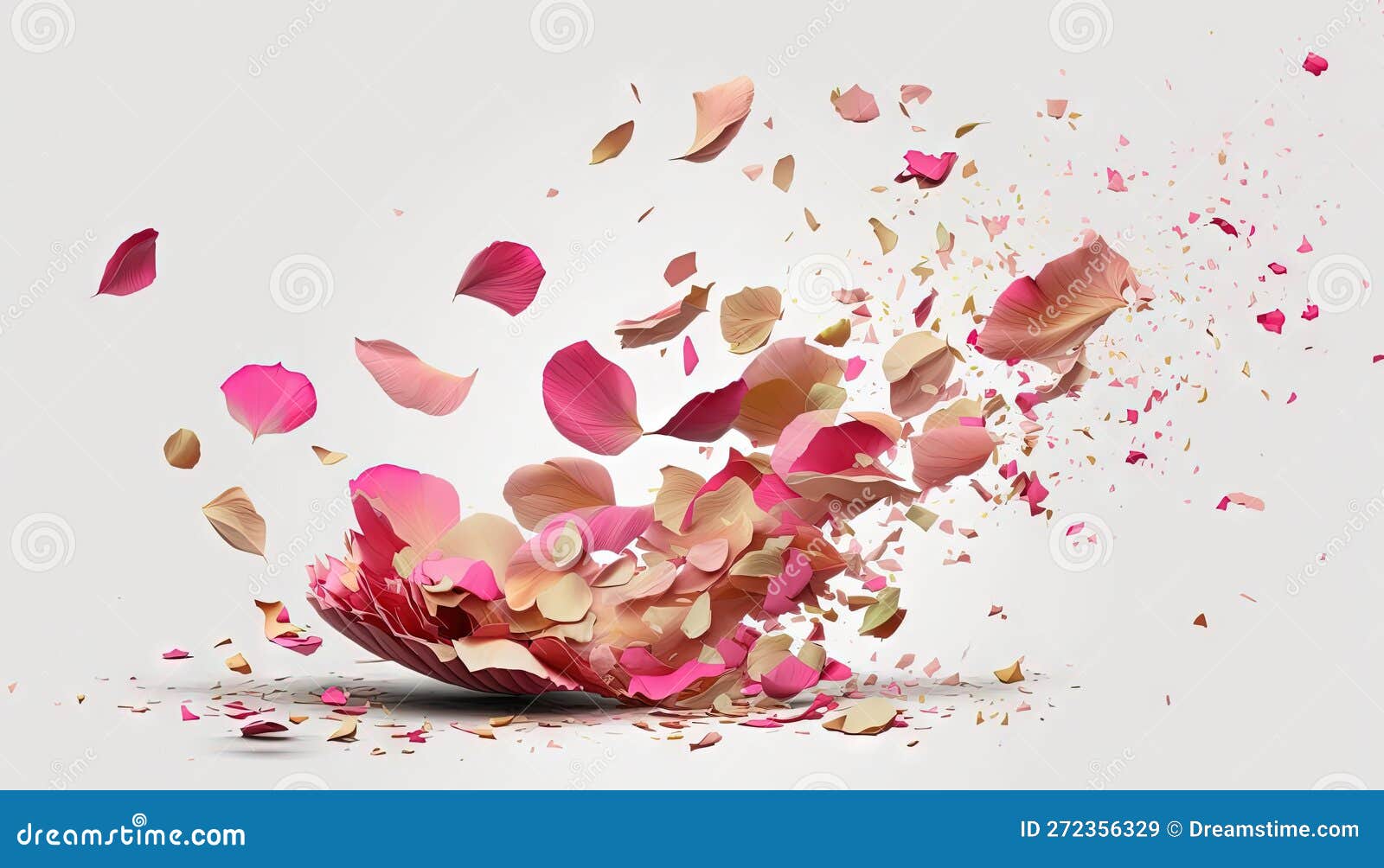 A Bunch of Pink Petals are Falling Off of a Vase Stock Illustration ...