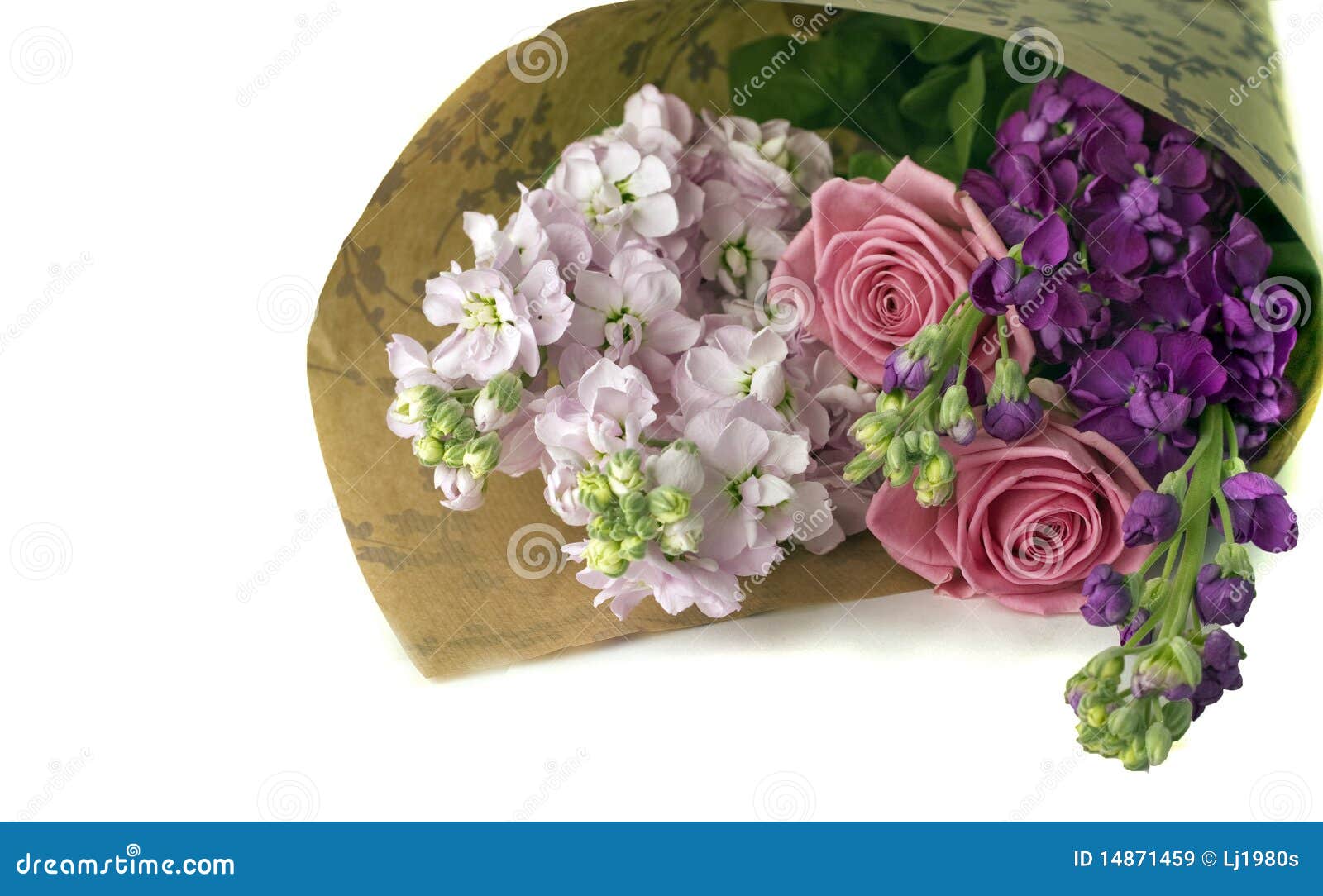 Bunch of Pink Roses and Stocks Stock Image - Image of business, roses ...