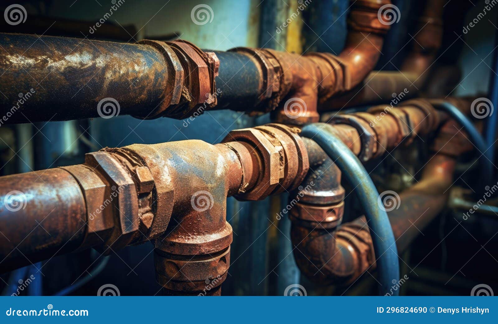A Complex Network of Interconnected Pipes Stock Illustration ...