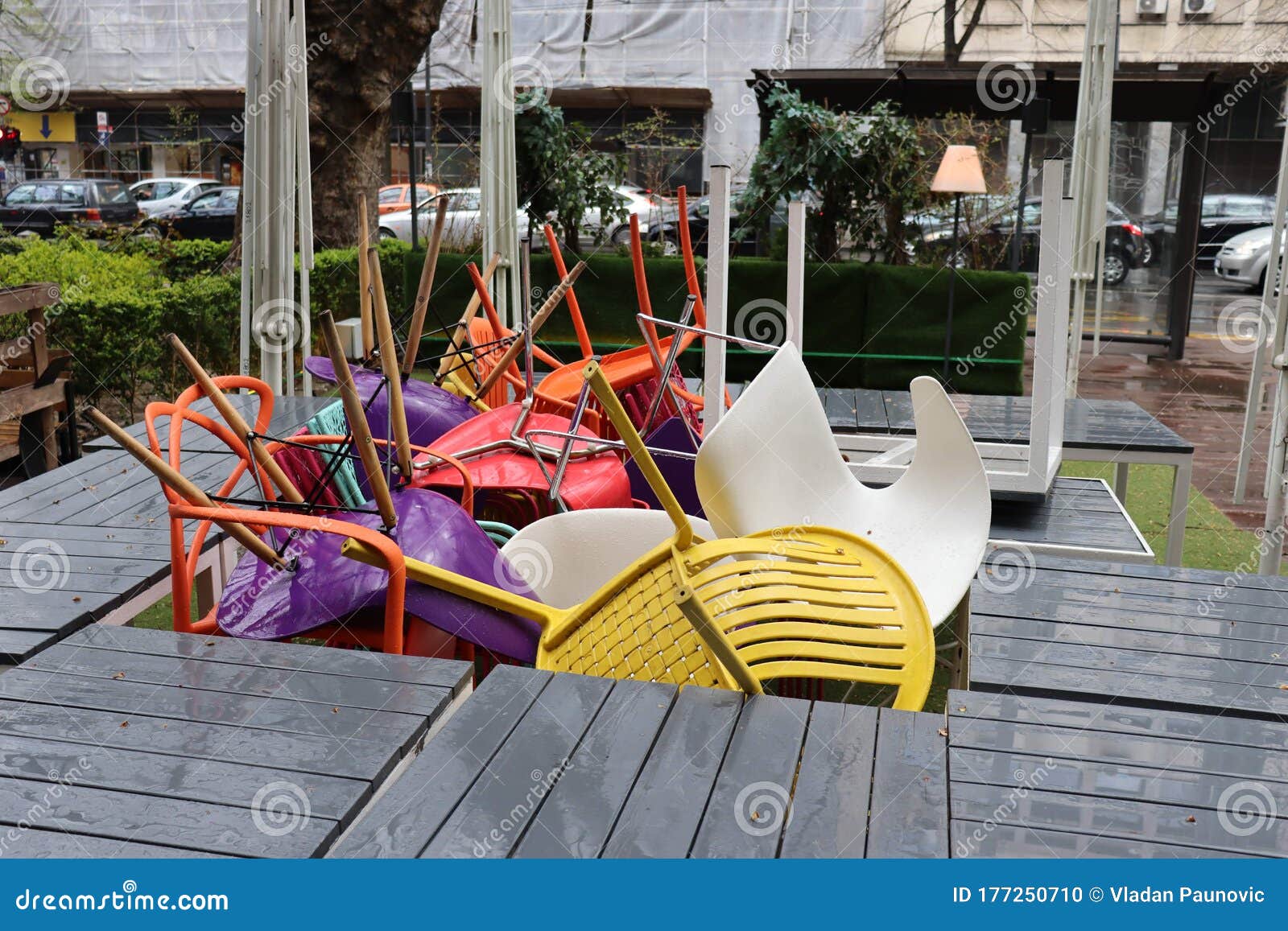 Bunch of Plastic Garden Chairs Stock Photo - Image of objects, bunch ...