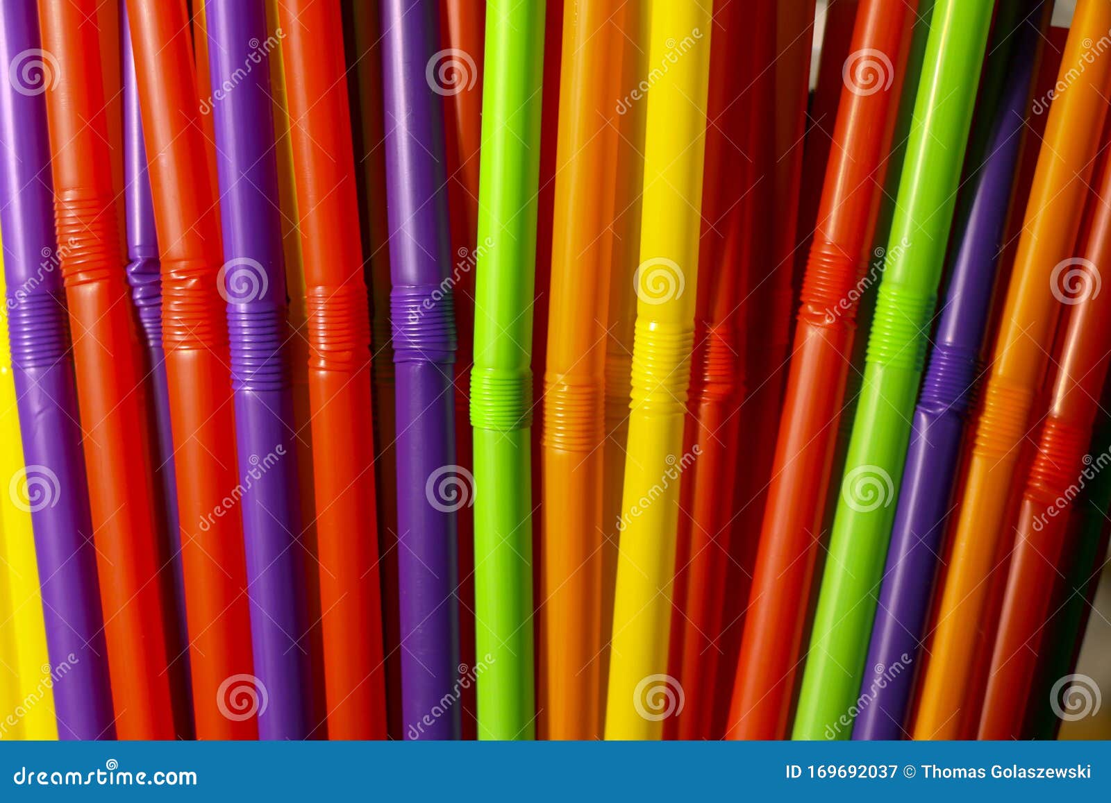 A Bunch of Plastic Straws with Many Colors Spread Like a Fan Stock ...