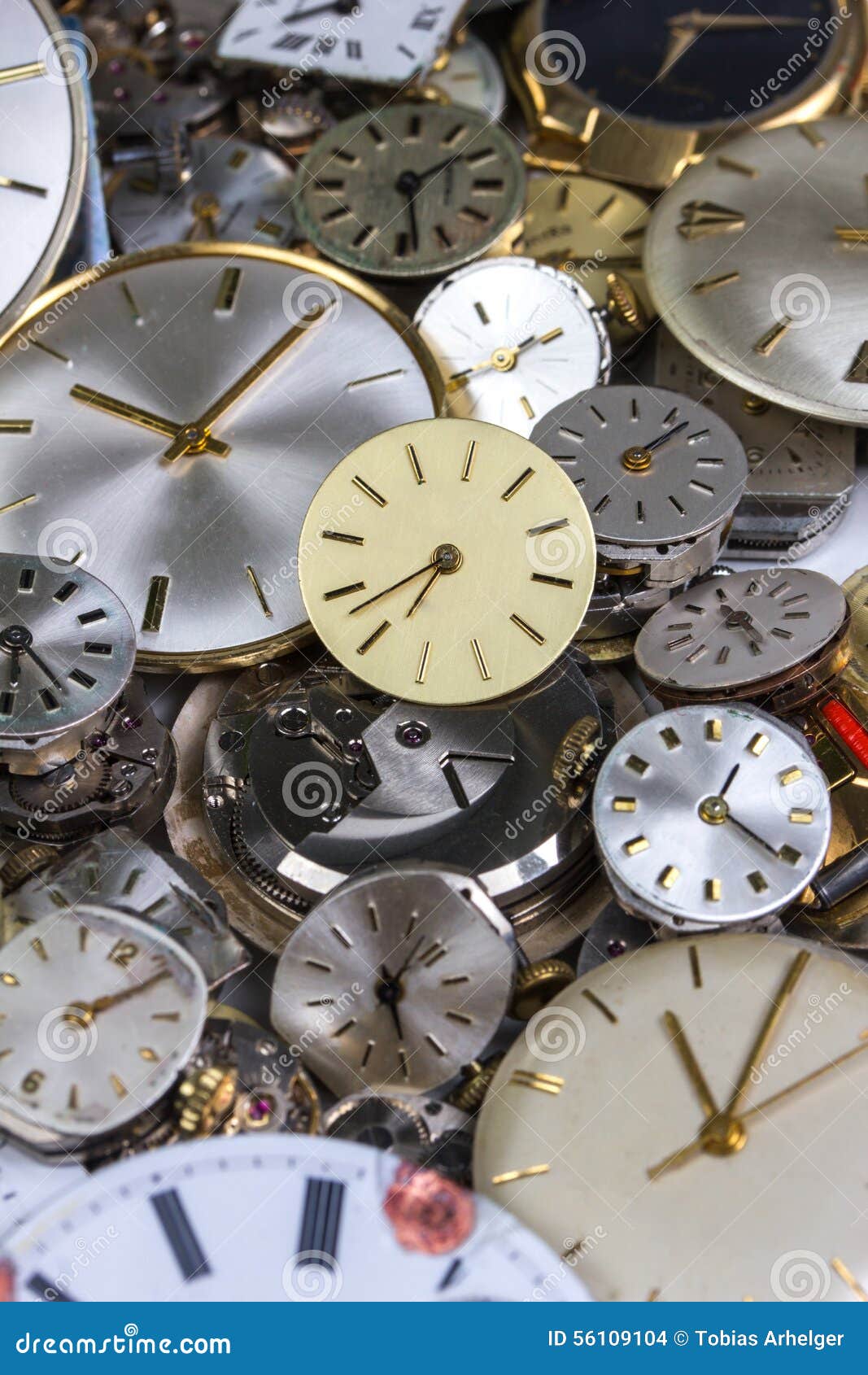 Bunch of Pocket Watch Clockworks Stock Photo - Image of adjust, fast ...