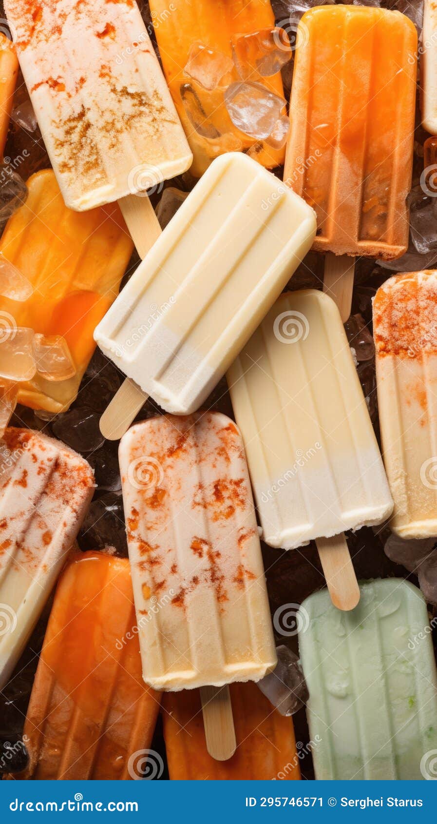 A Bunch of Popsicles with Different Colors on Them, AI Stock Image ...