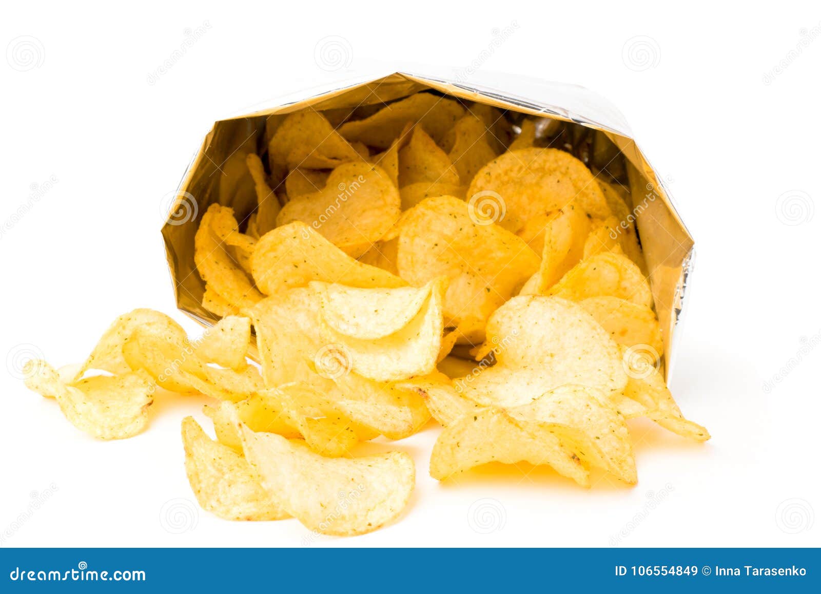 A Bunch of Potato Chips in a Package. Stock Image - Image of groceries ...