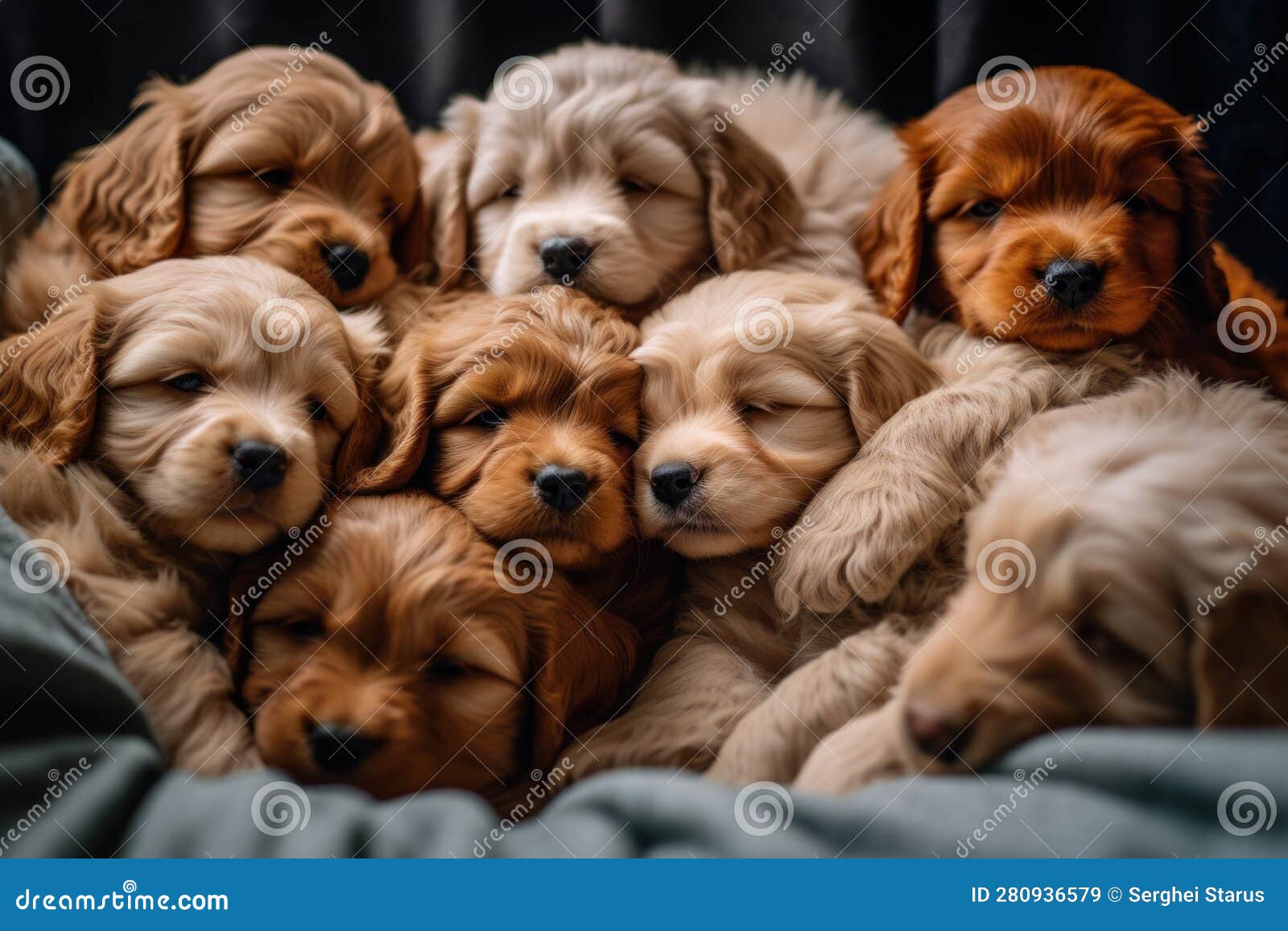 A Bunch of Puppies Laying on Top of Each Other. Generative AI Image ...