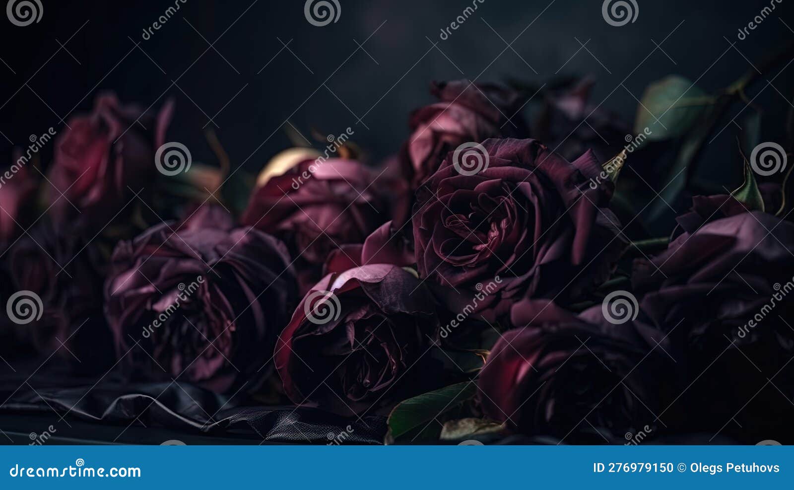 A Bunch of Purple Roses Sitting on Top of a Table Stock Illustration ...