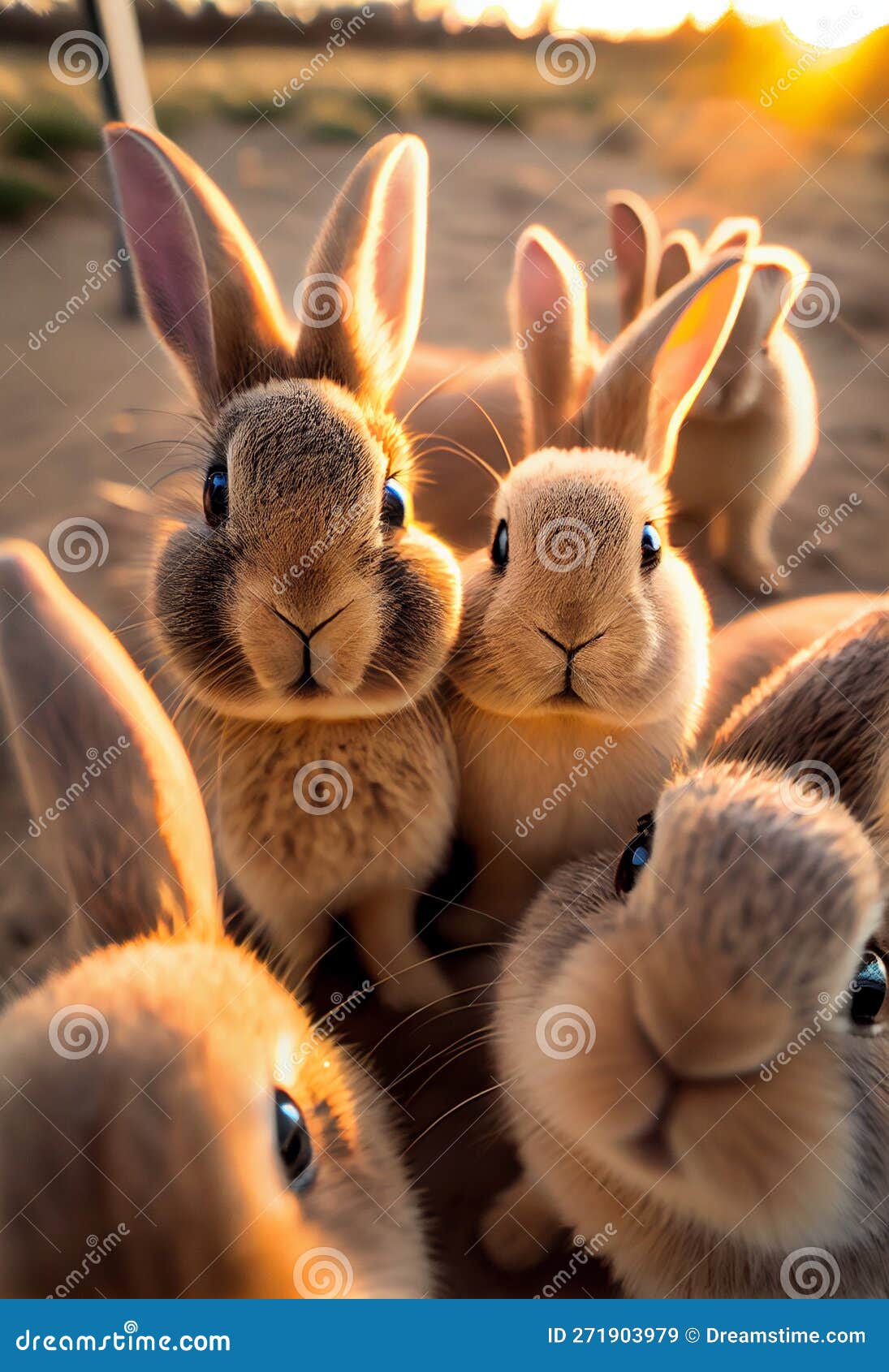 A Bunch of Rabbits Take a Selfie. AI Generated Stock Image - Image of ...