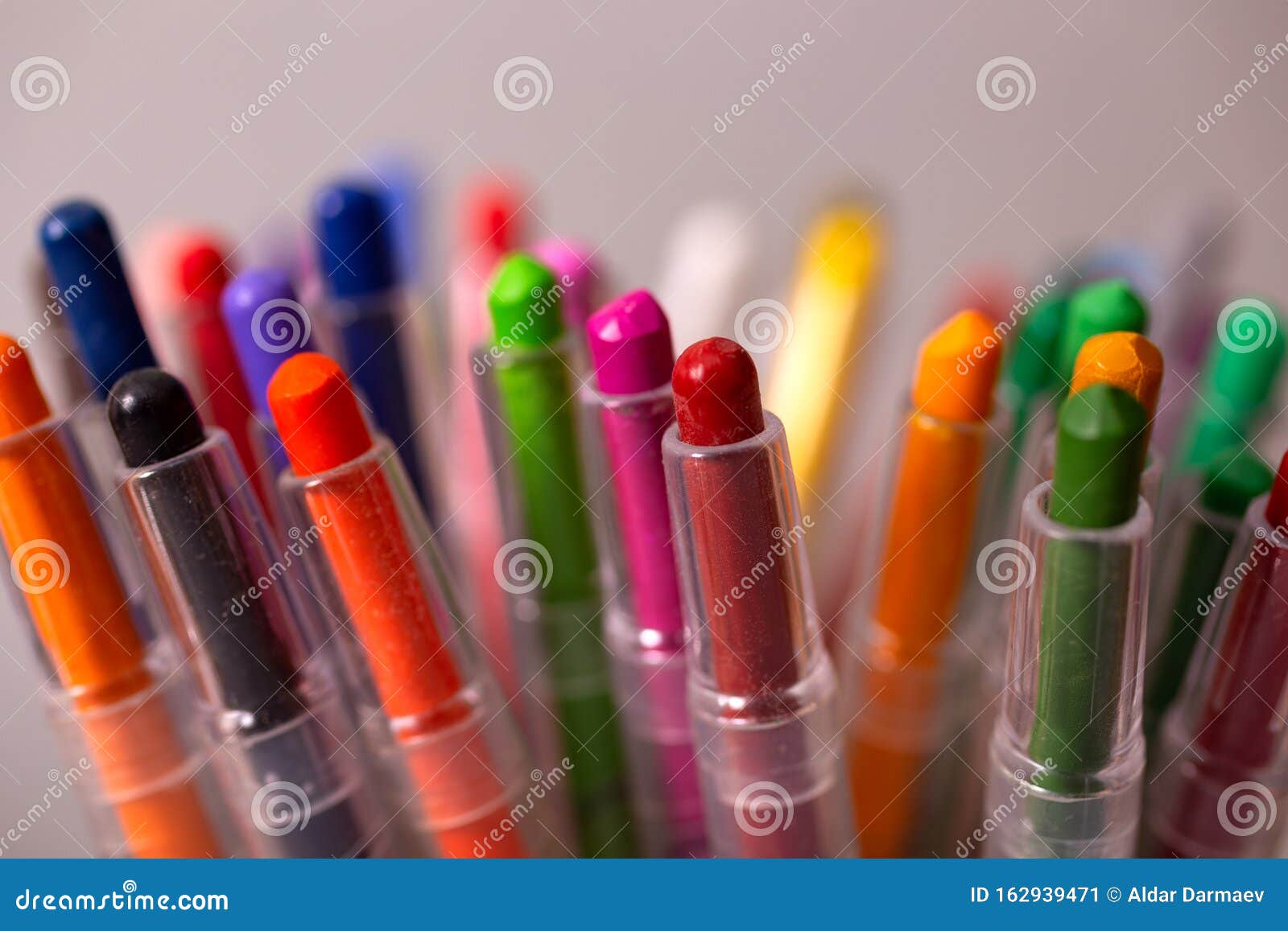 Bunch of Random Colored Crayon Pencils, Close Up Macro Stock Image ...