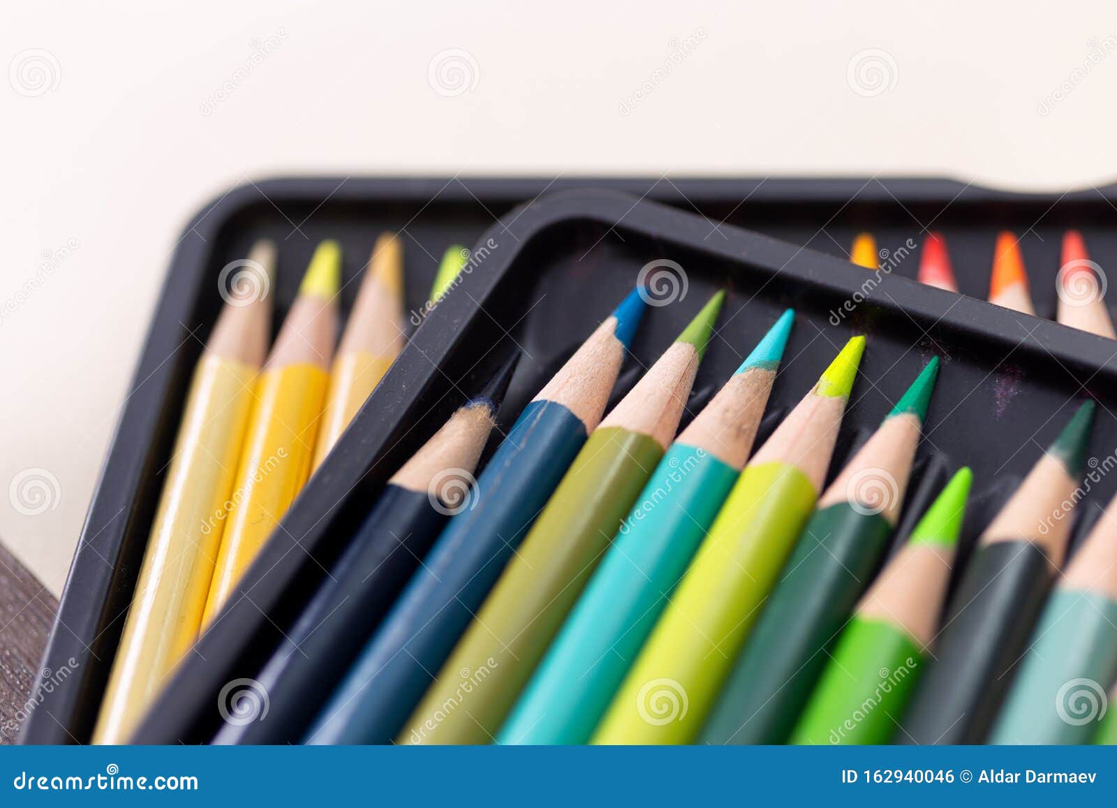 Bunch of Random Colored Pencils, Close Up Macro. White Background Stock ...