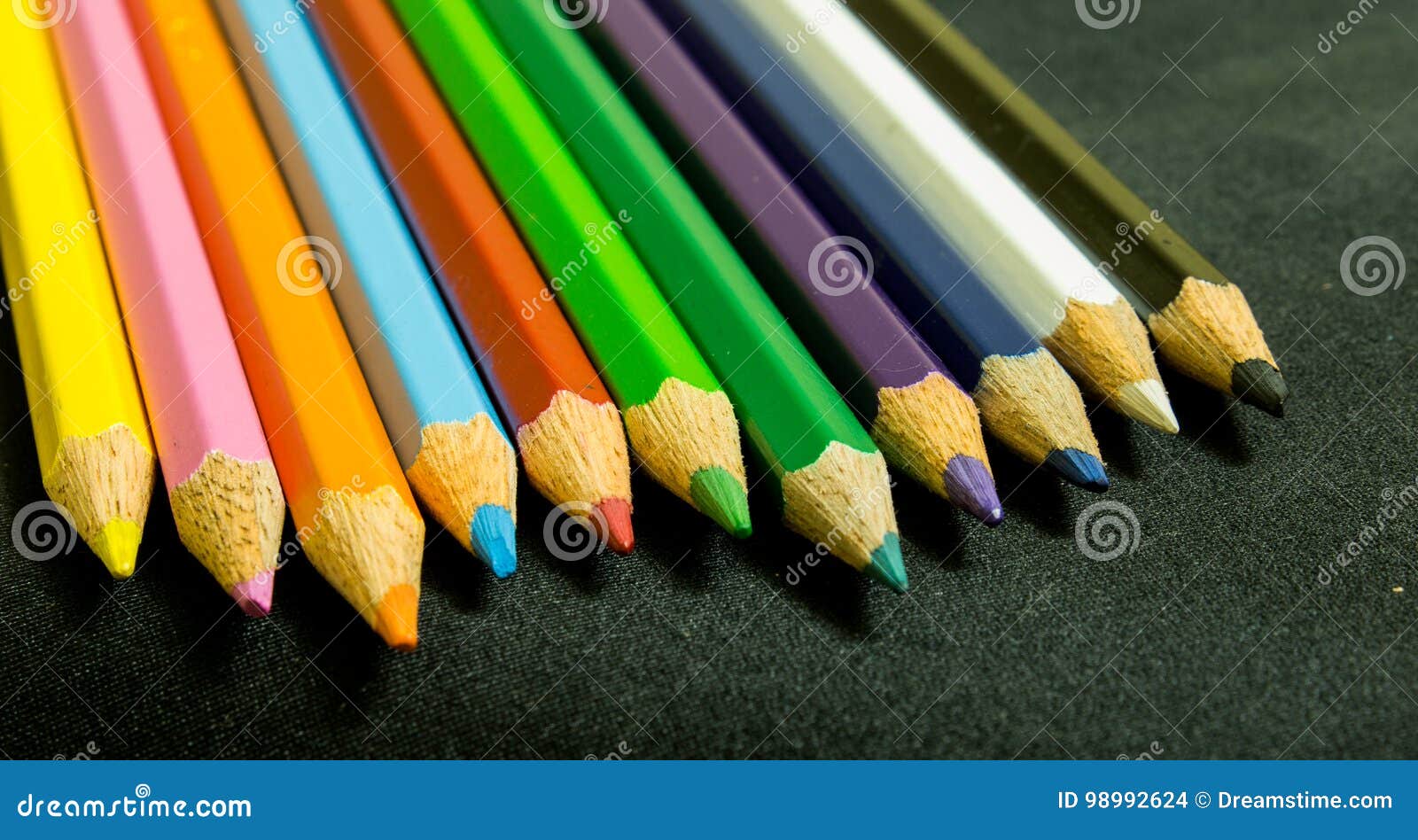 Colored pencils stock photo. Image of random, colors - 98992624