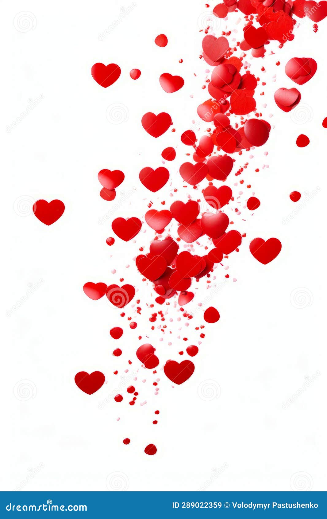 Bunch of Red Hearts Floating in the Air on White Background. Generative ... Bunch of Red Hearts Floating in the Air on White Background. Generative ...