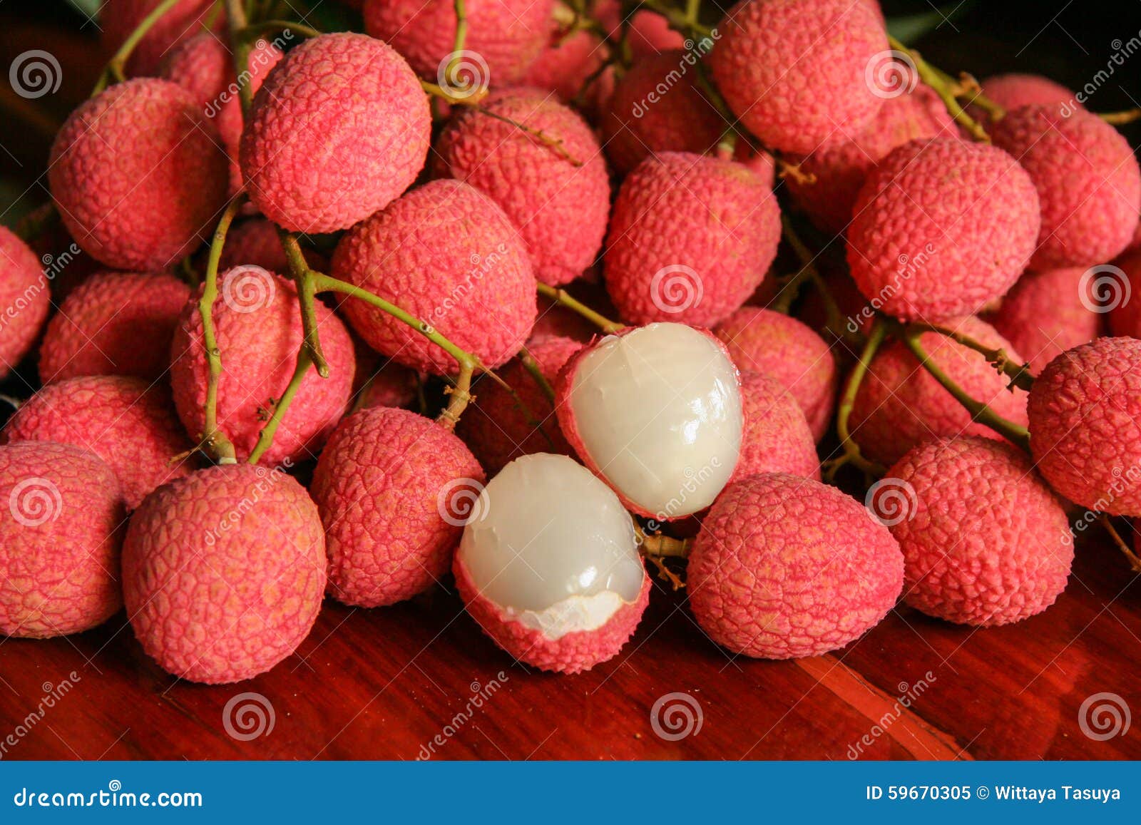 A bunch of red lychee stock image. Image of ripe, closeup - 59670305