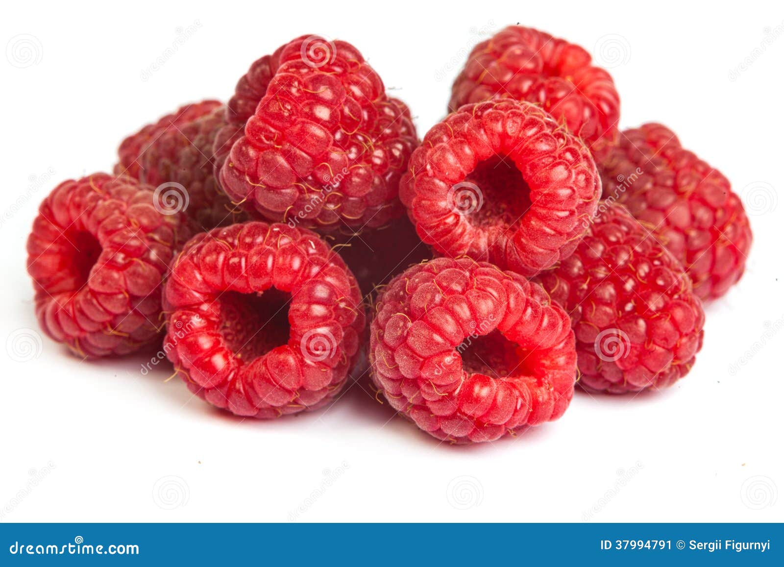 Bunch of a Red Raspberry on a White Background. Close Up Macro S Stock ...