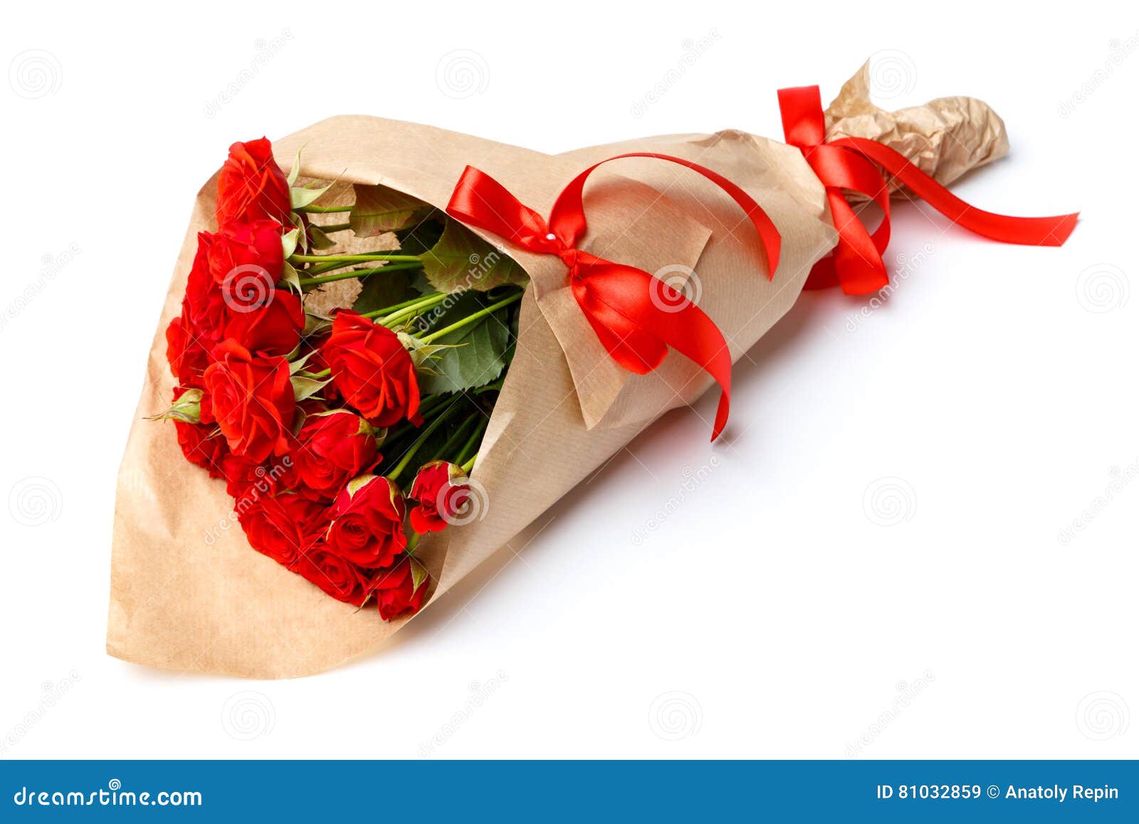 Bunch of Red Roses Isolated on White Background Stock Image - Image of ...