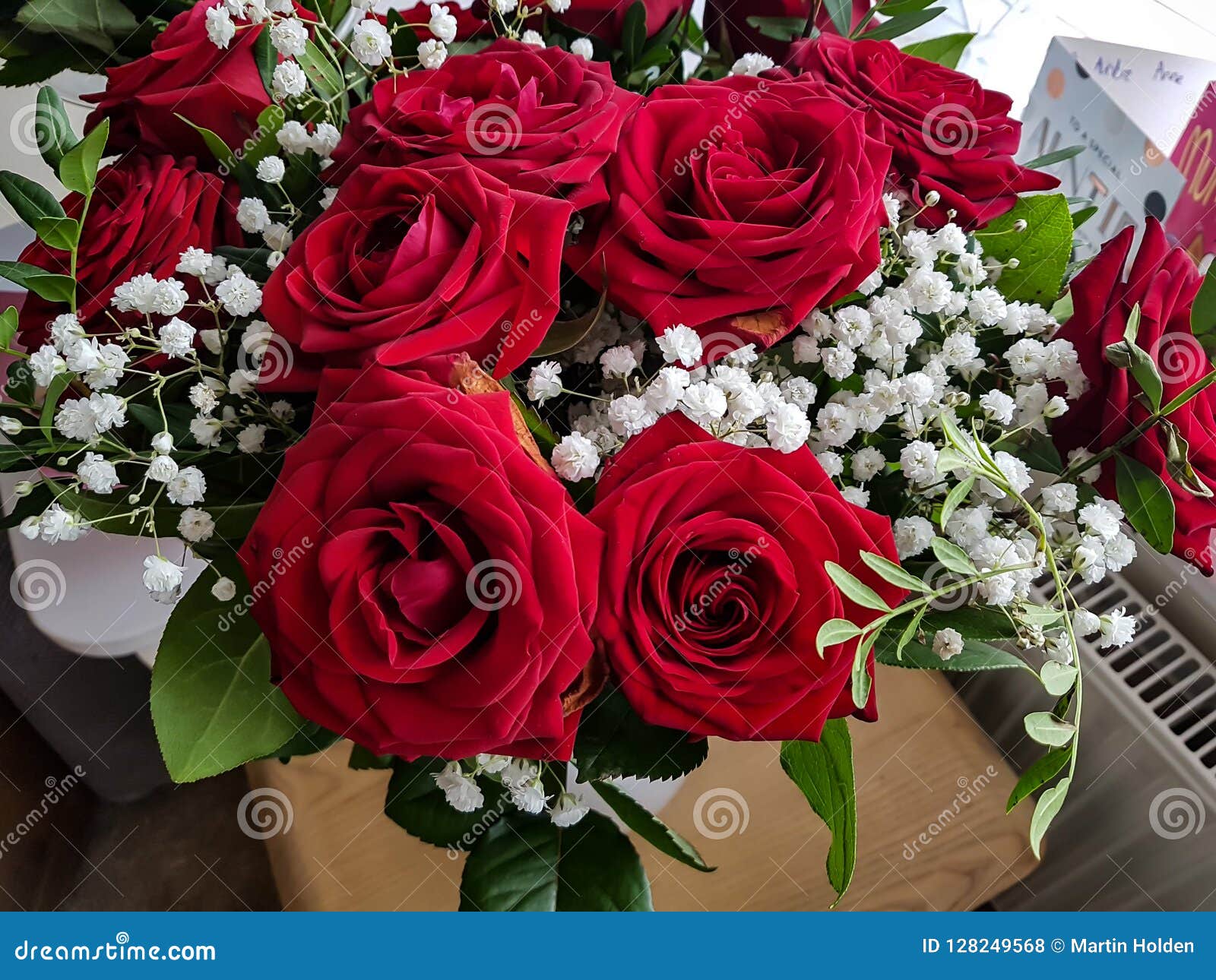 Bunch of Red Roses in a Vase Stock Photo - Image of bunch, roses: 128249568