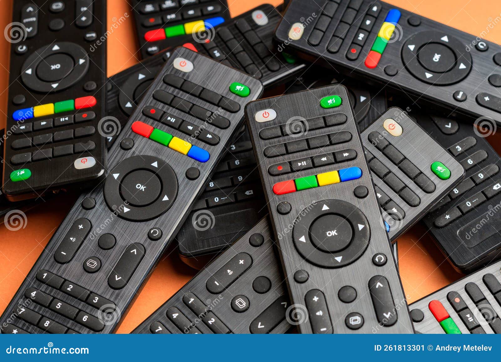 A Bunch of Remotes Dumped Randomly on Top of Each Other Stock Image ...