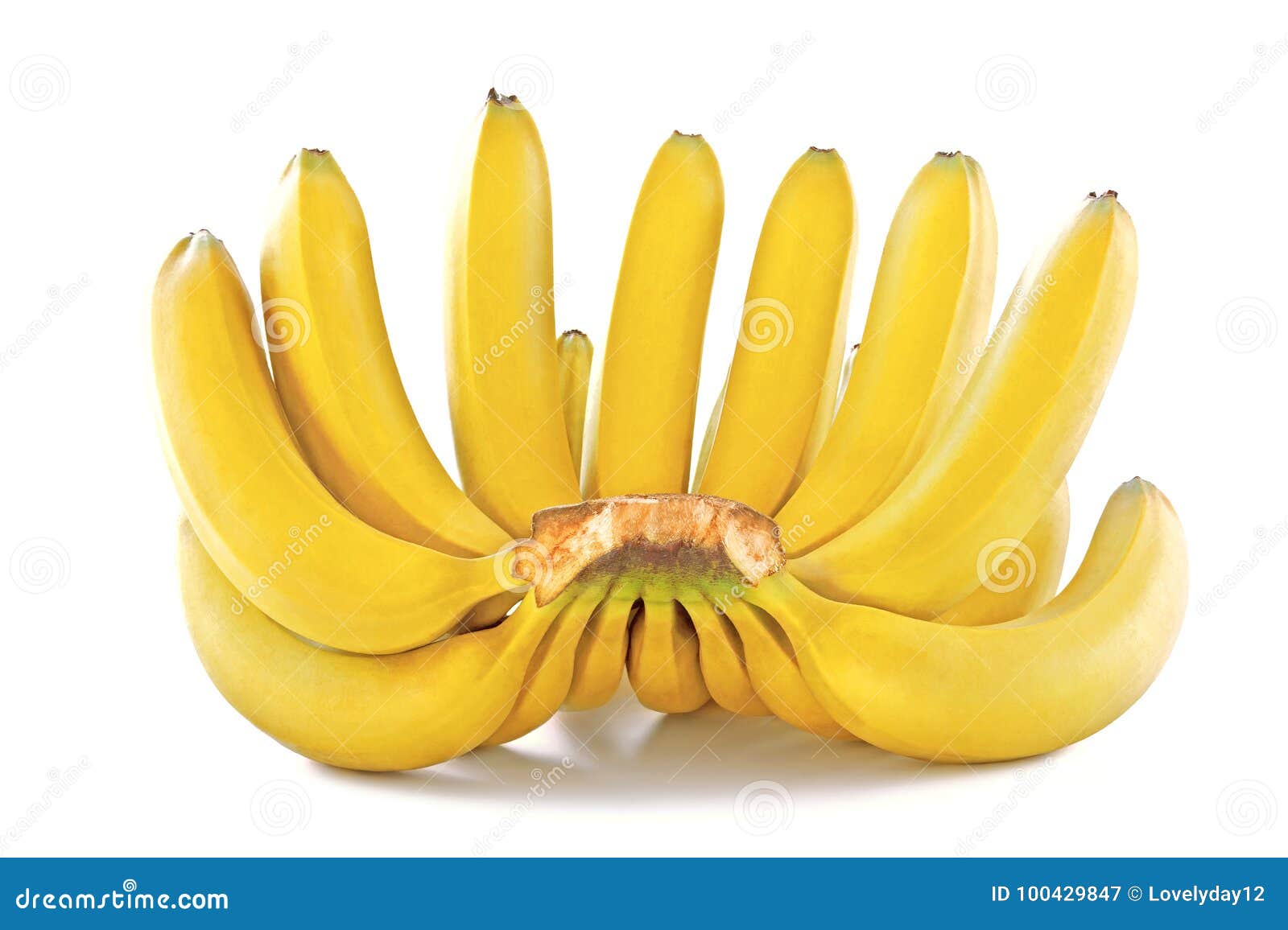 Bunch Ripe Banana Isolate on White Stock Image - Image of natural ...