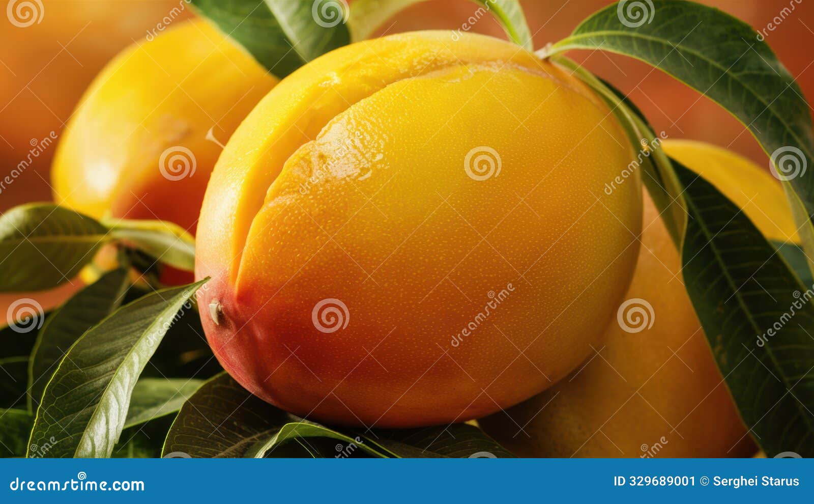 A Bunch of Ripe Mangoes on a Tree with Leaves, AI Stock Image - Image ...