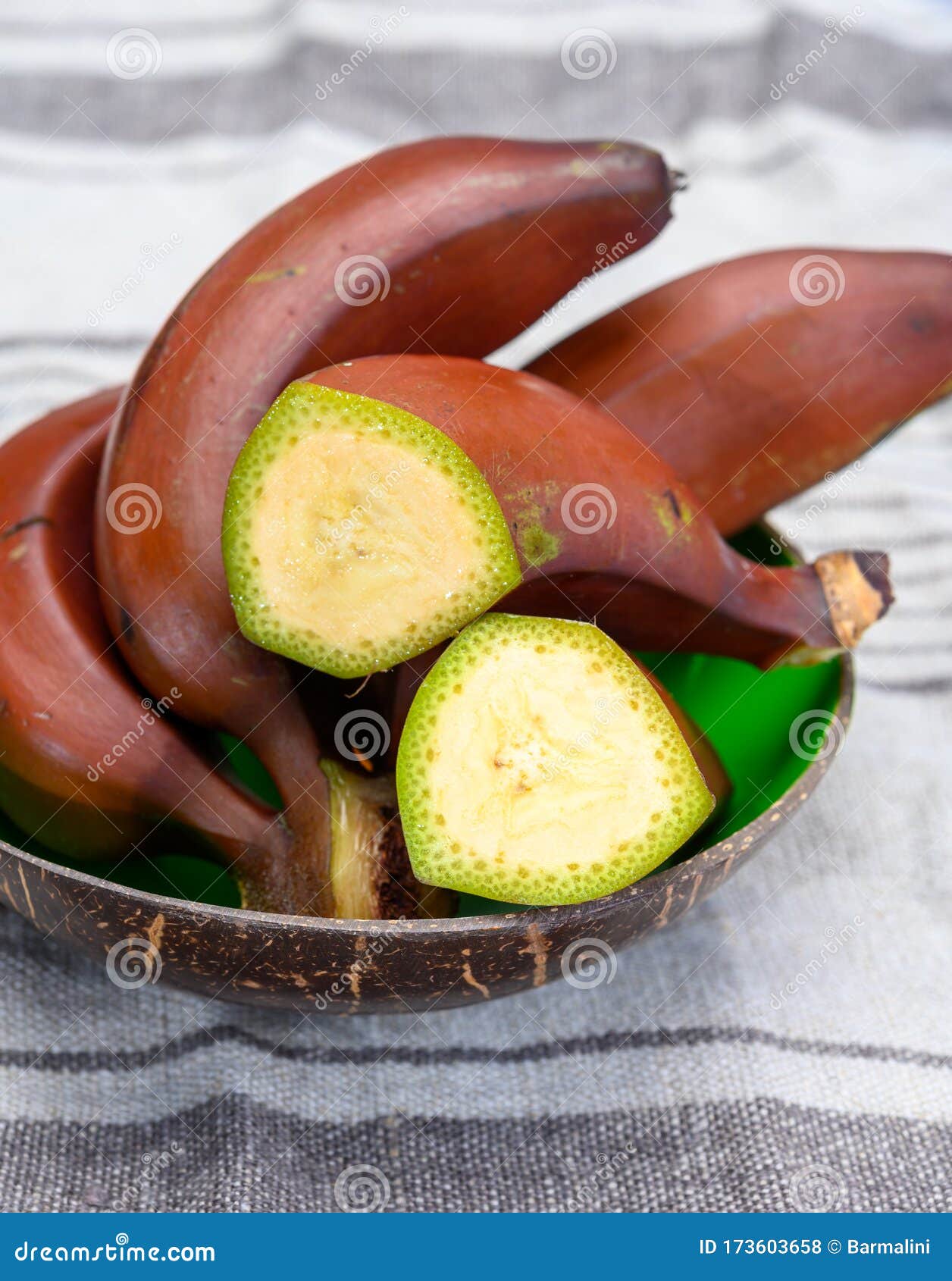Bunch of Ripe Red Bananas Close Up Stock Photo - Image of natural ...