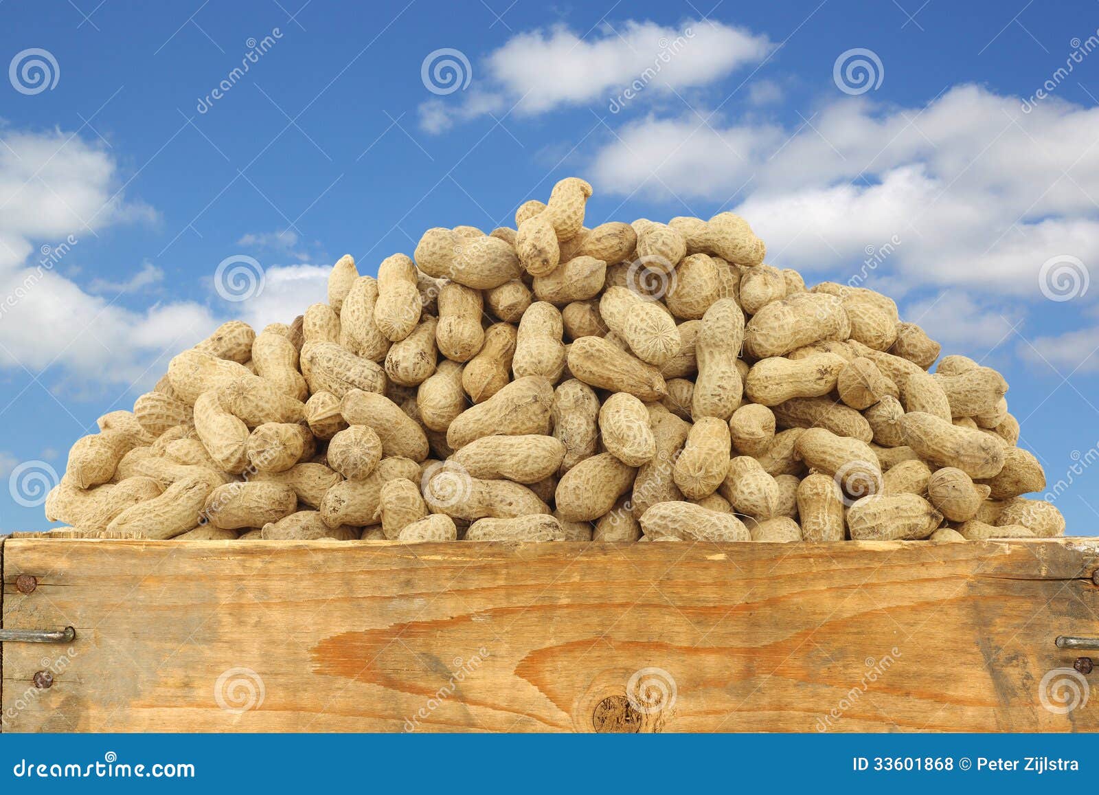 Bunch of Roasted Peanuts in a Wooden Box Stock Photo - Image of peanuts ...