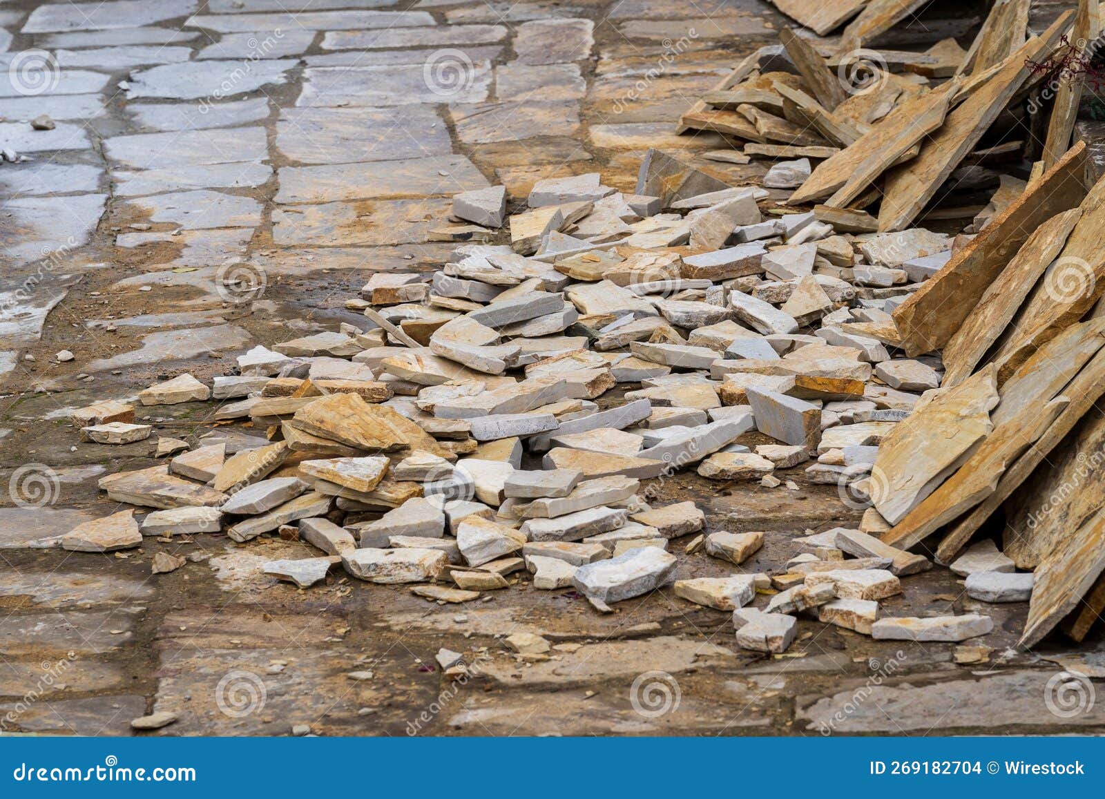 Bunch of Rocks on the Floor during the Construction Process Stock Photo ...