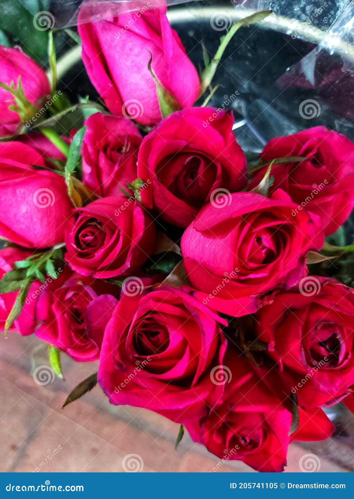 A Bunch of Roses Has a Muted Red Color Stock Image - Image of color ...