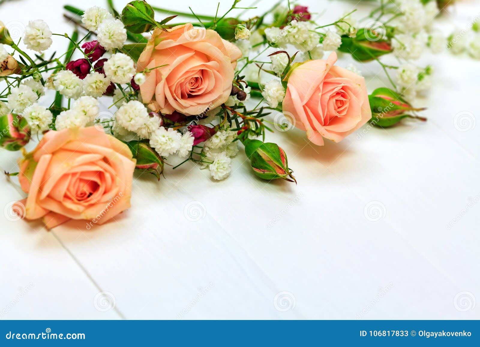 Bunch of roses on table stock image. Image of fresh - 106817833