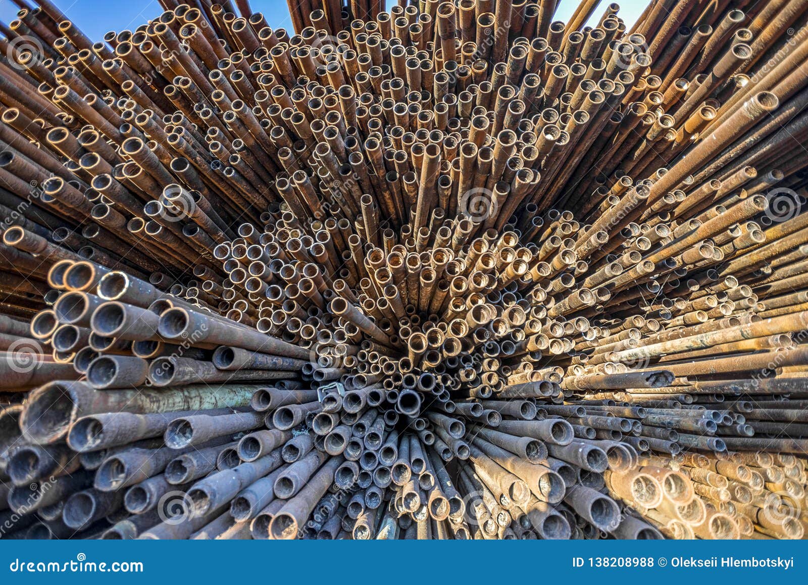 Bunch of Rust Pipes is Made One by One and Abandoned Stock Photo ...