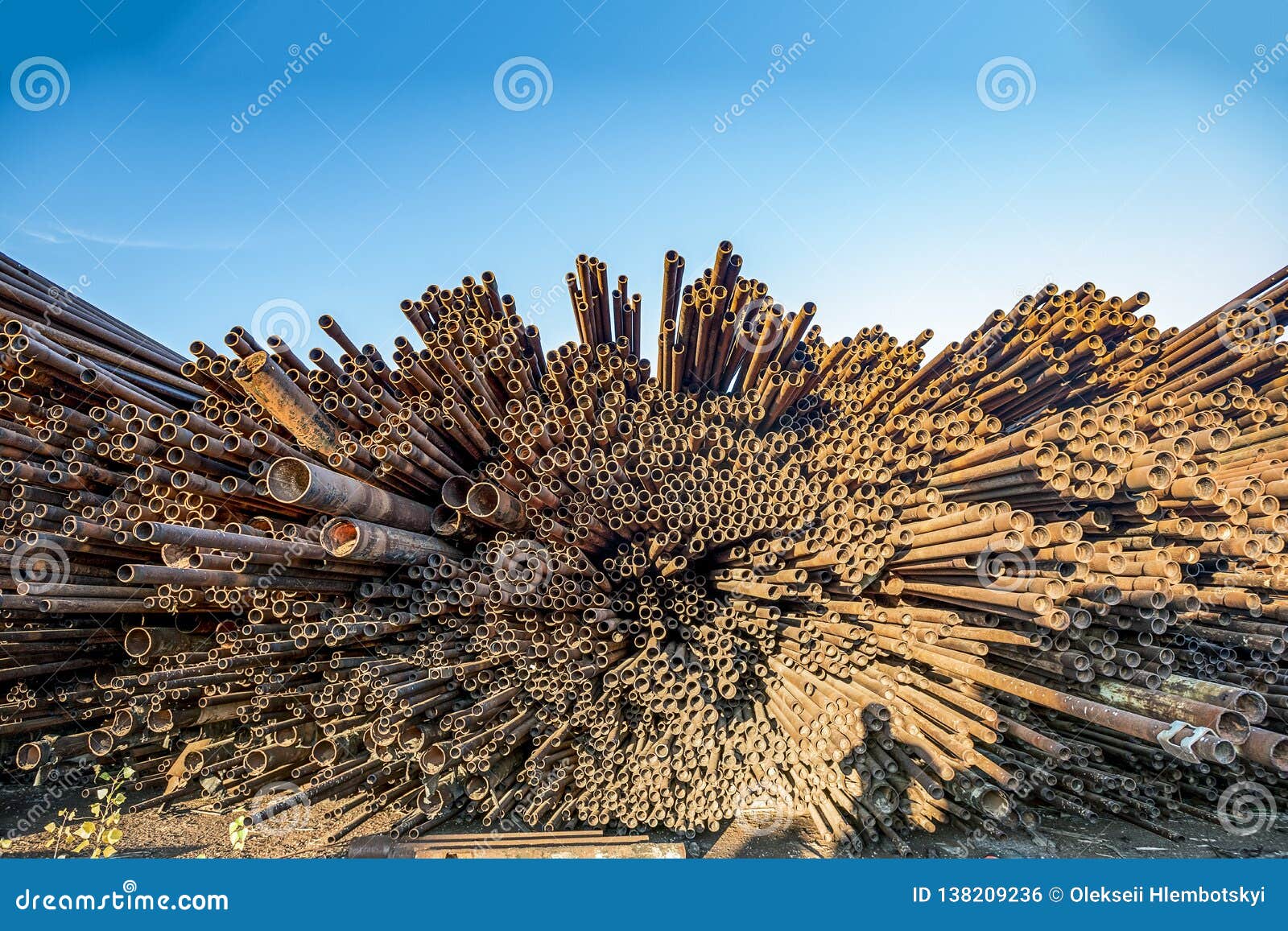 Bunch of Rust Pipes is Made One by One and Abandoned Stock Photo ...