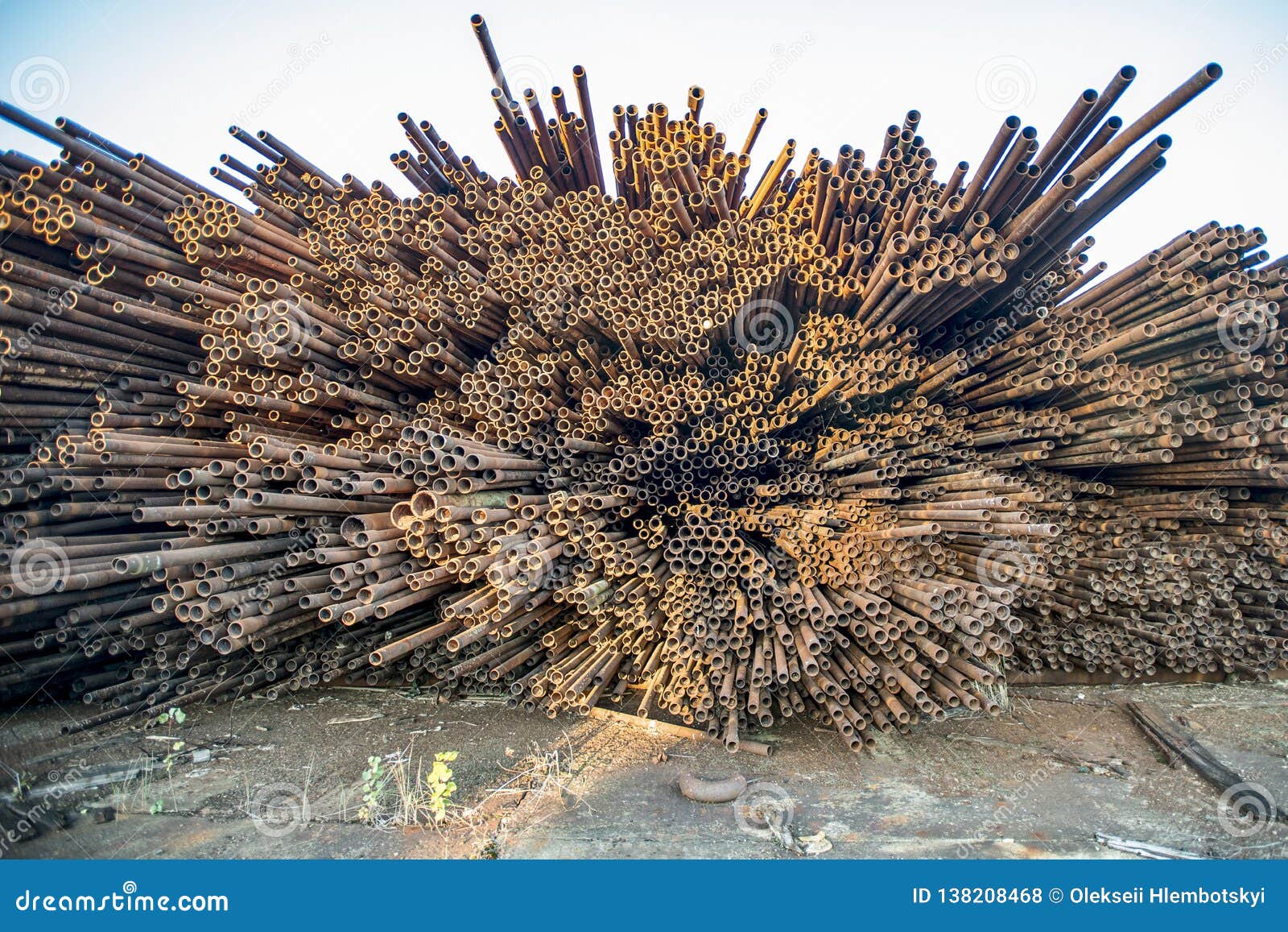 Bunch of Rust Pipes is Made One by One and Abandoned Stock Photo ...