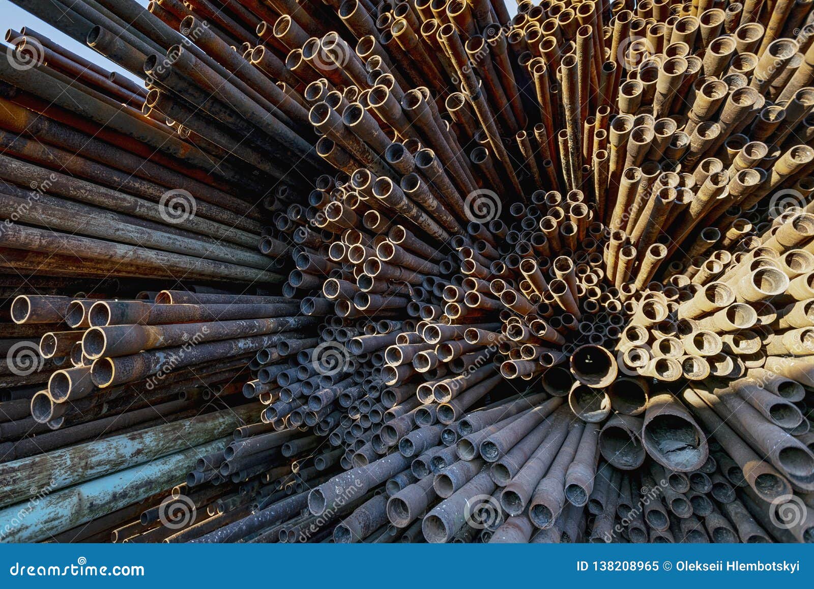 Bunch of Rust Pipes is Made One by One and Abandoned Stock Image ...