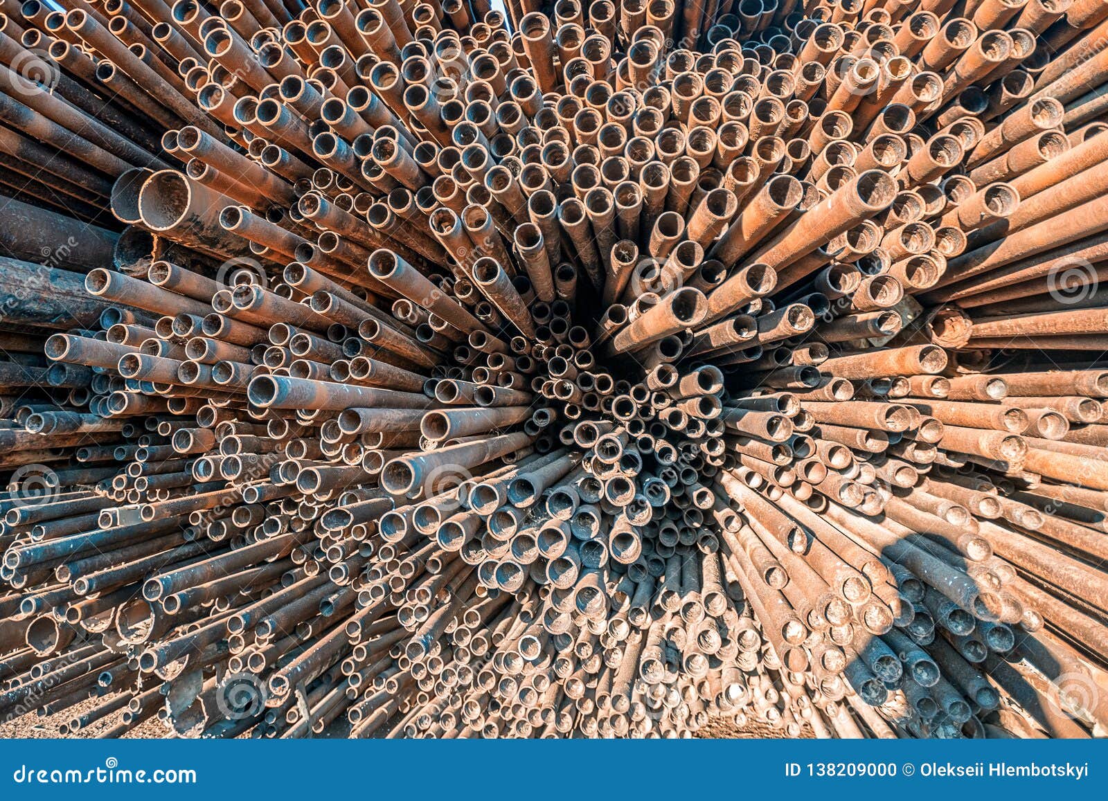 Bunch of Rust Pipes is Made One by One and Abandoned Stock Photo ...