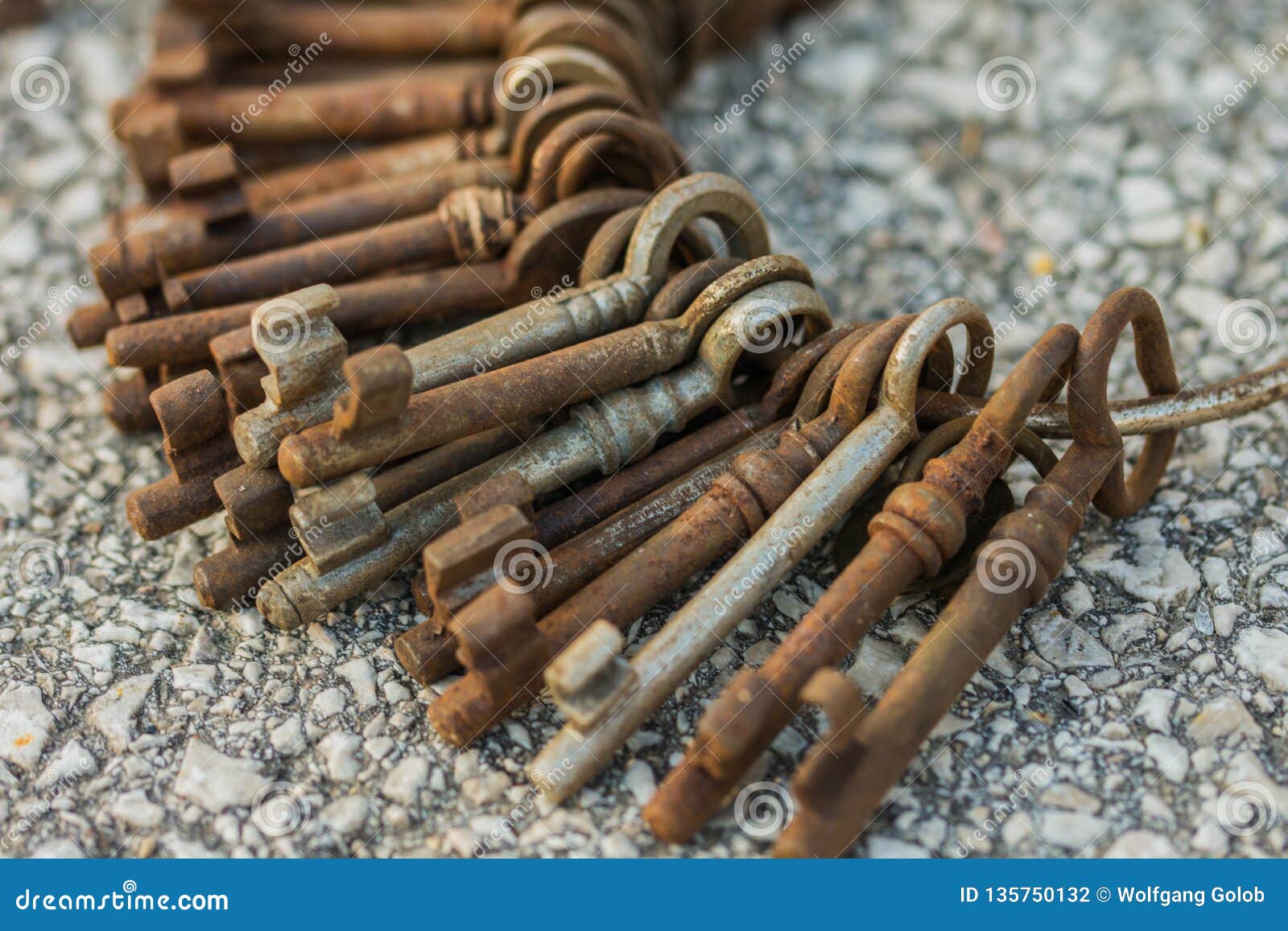 Bunch of rusty keys stock photo. Image of nopeople, metal - 135750132