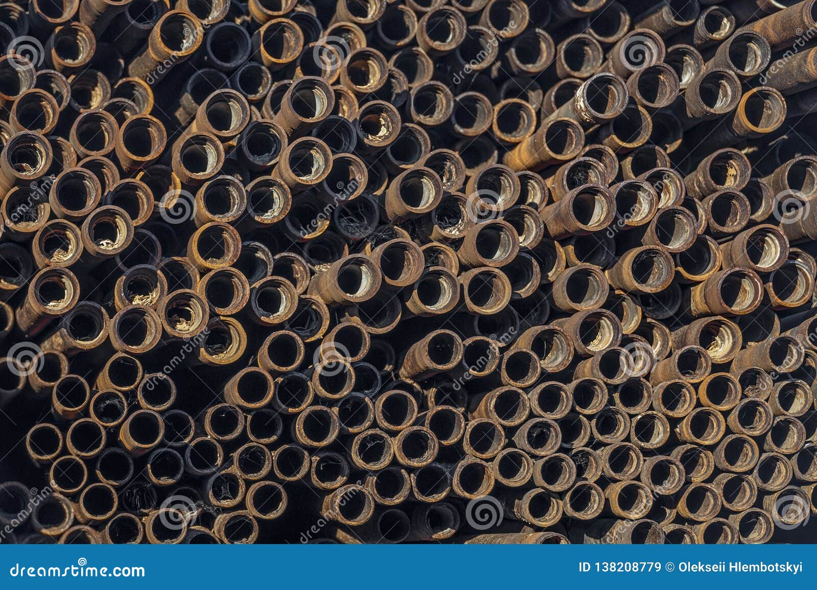 Bunch of Rust Pipes is Made One by One and Abandoned Stock Image ...