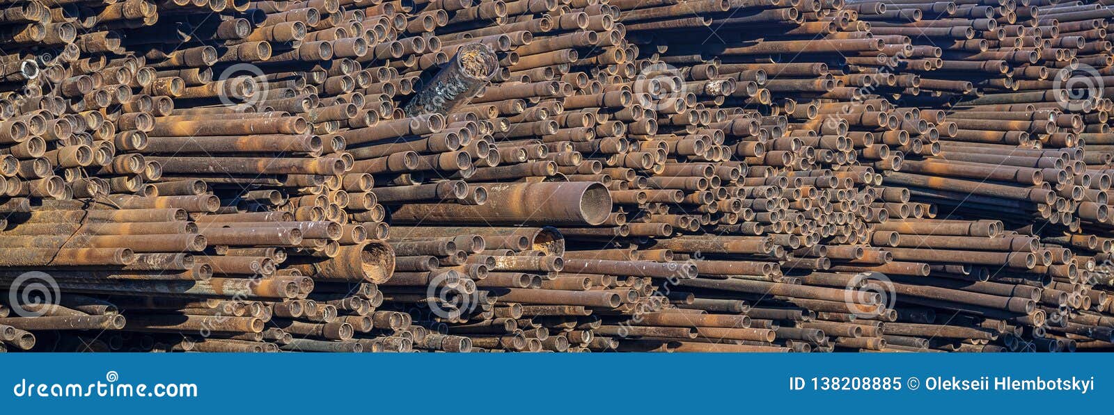 Bunch of Rust Pipes is Made One by One and Abandoned Stock Image ...