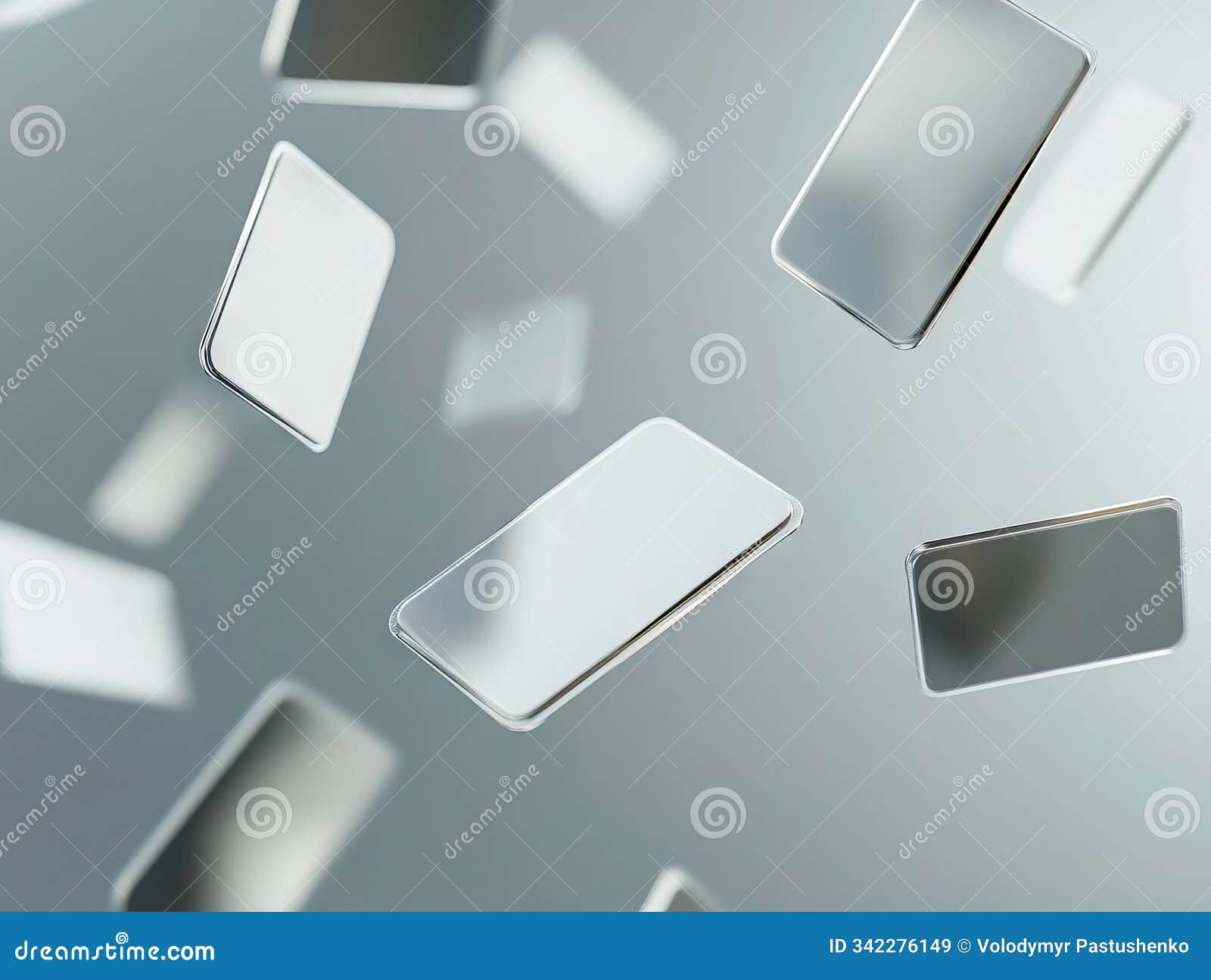 A Bunch of Silver Squares Floating in the Air Stock Image - Image of ...