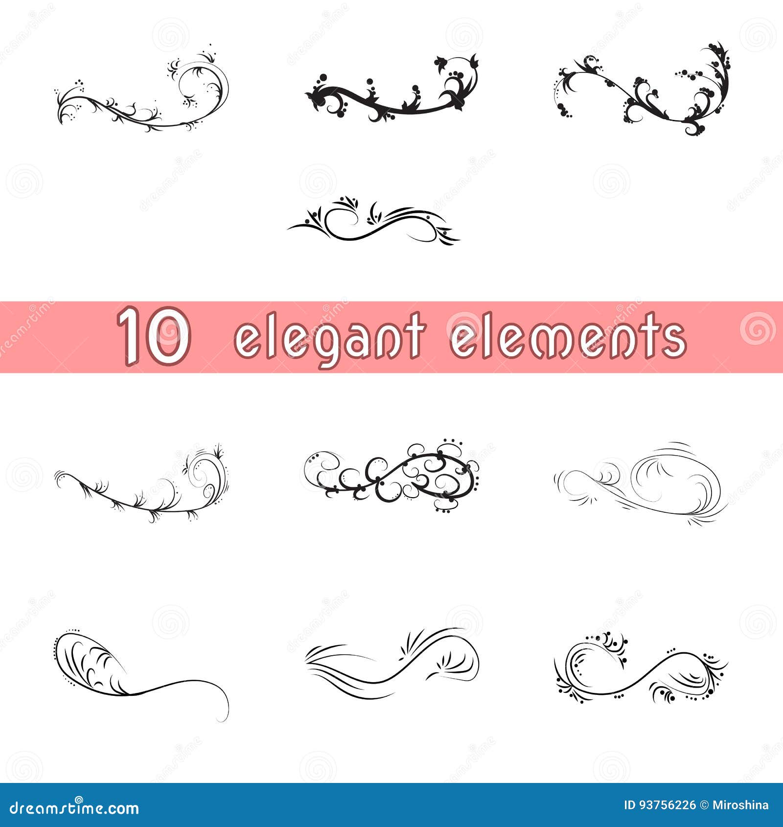 Bunch of Simple and Elegant Design Elements Stock Vector - Illustration ...