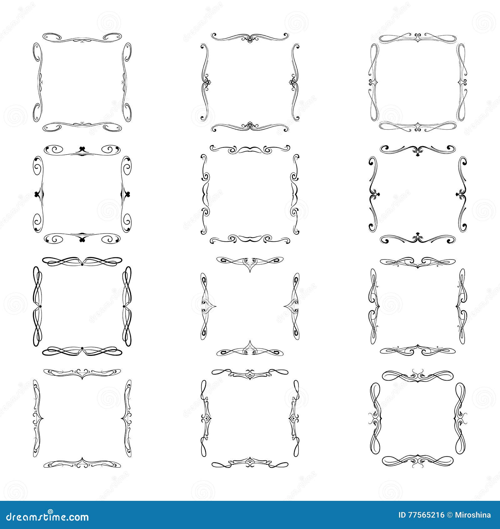 Bunch of Simple and Elegant Square Frames Design Templates. Stock ...