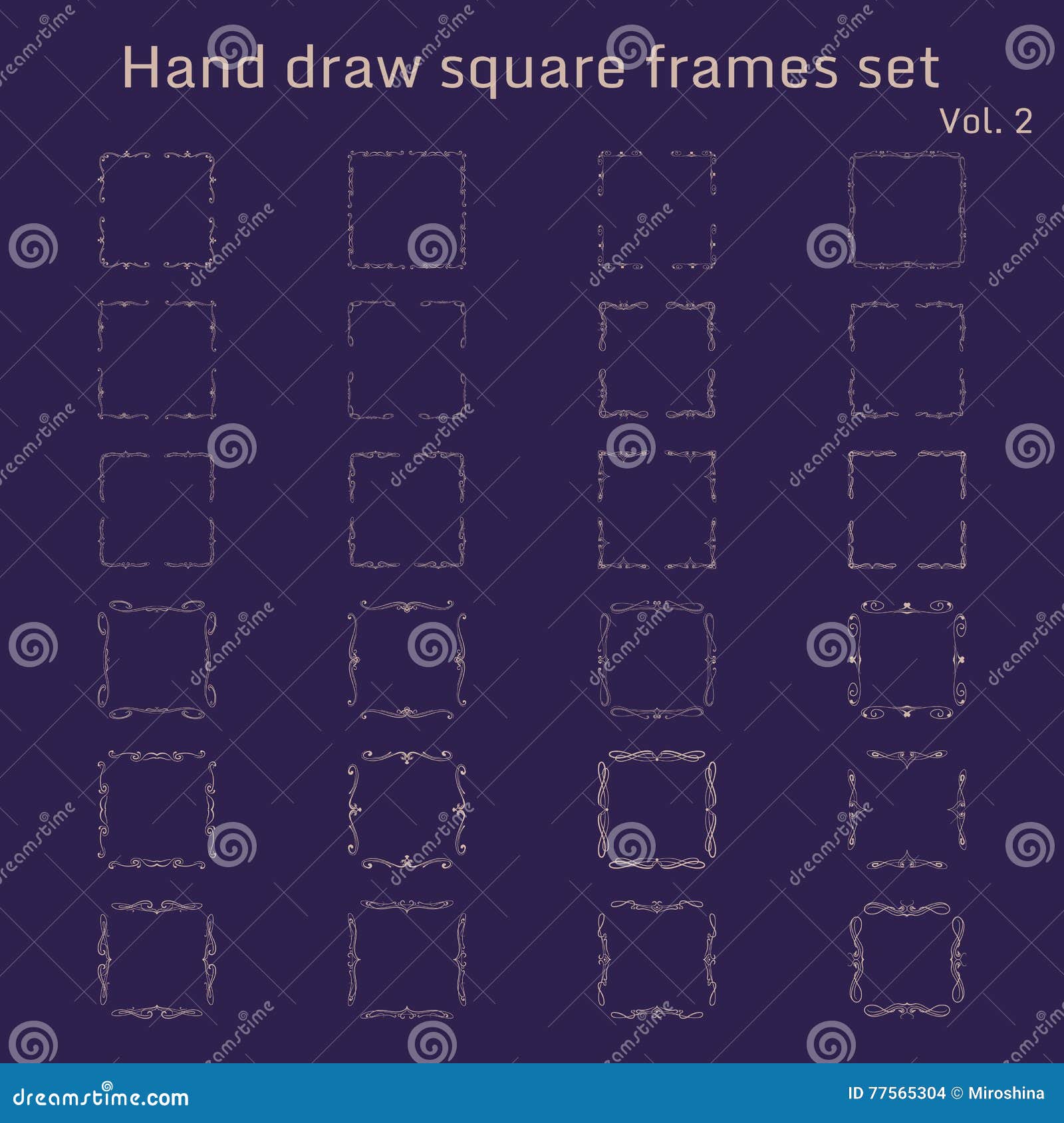Bunch of Simple and Elegant Square Frames Design Templates. Stock ...