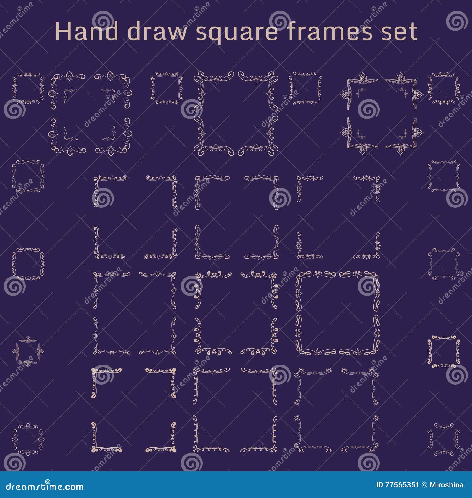 Bunch of Simple and Elegant Square Frames Design Templates. Stock ...