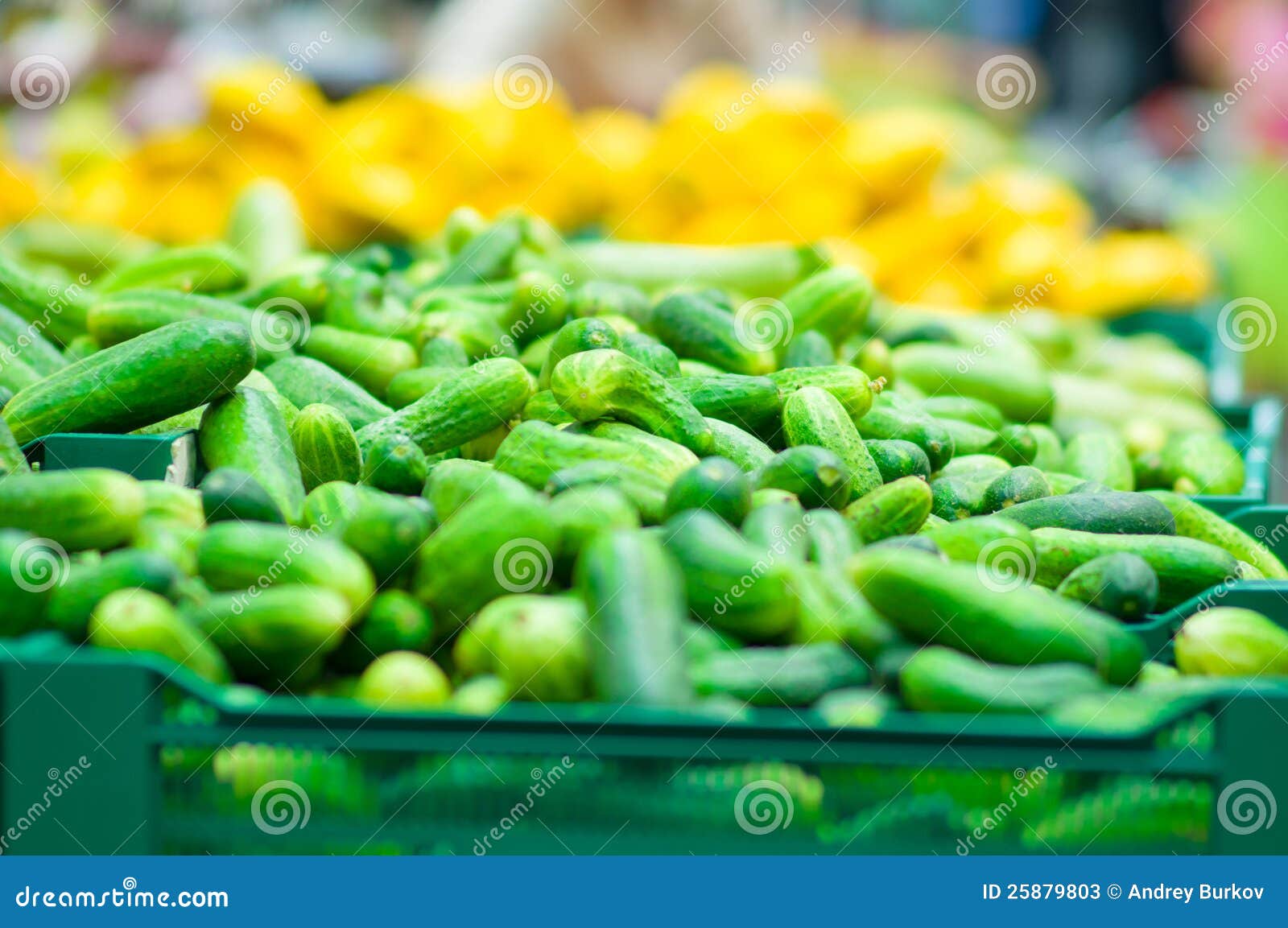 Bunch of Small Fresh Cucumbers in Supermarket Stock Image - Image of ...
