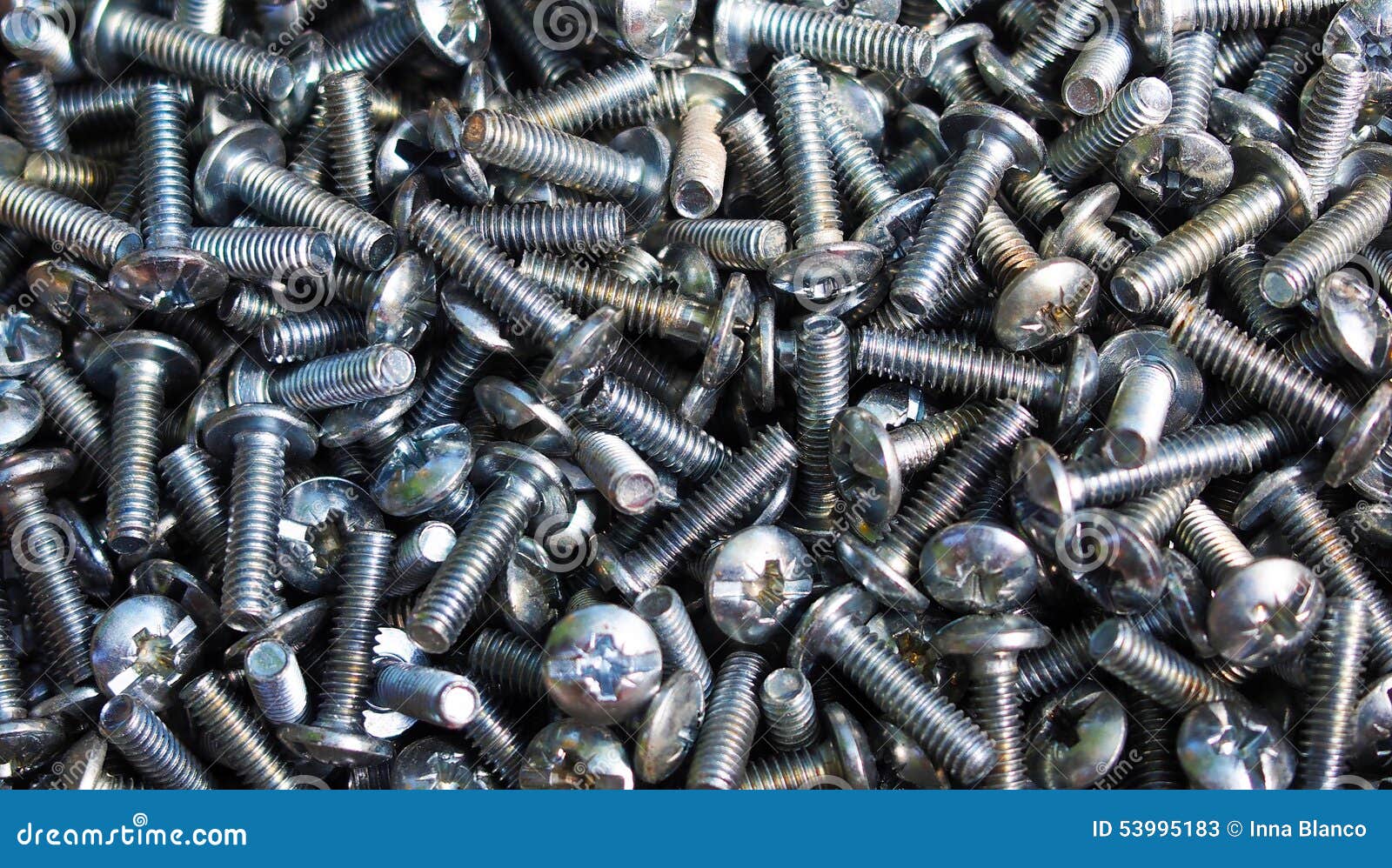 Bunch of Small Metallic Screws Stock Image - Image of pile, mechanical ...