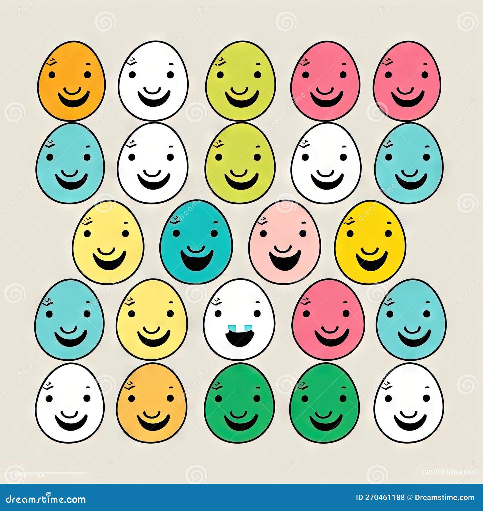 A Bunch of Smiley Faces are Arranged in a Square Pattern. Generative Ai ...