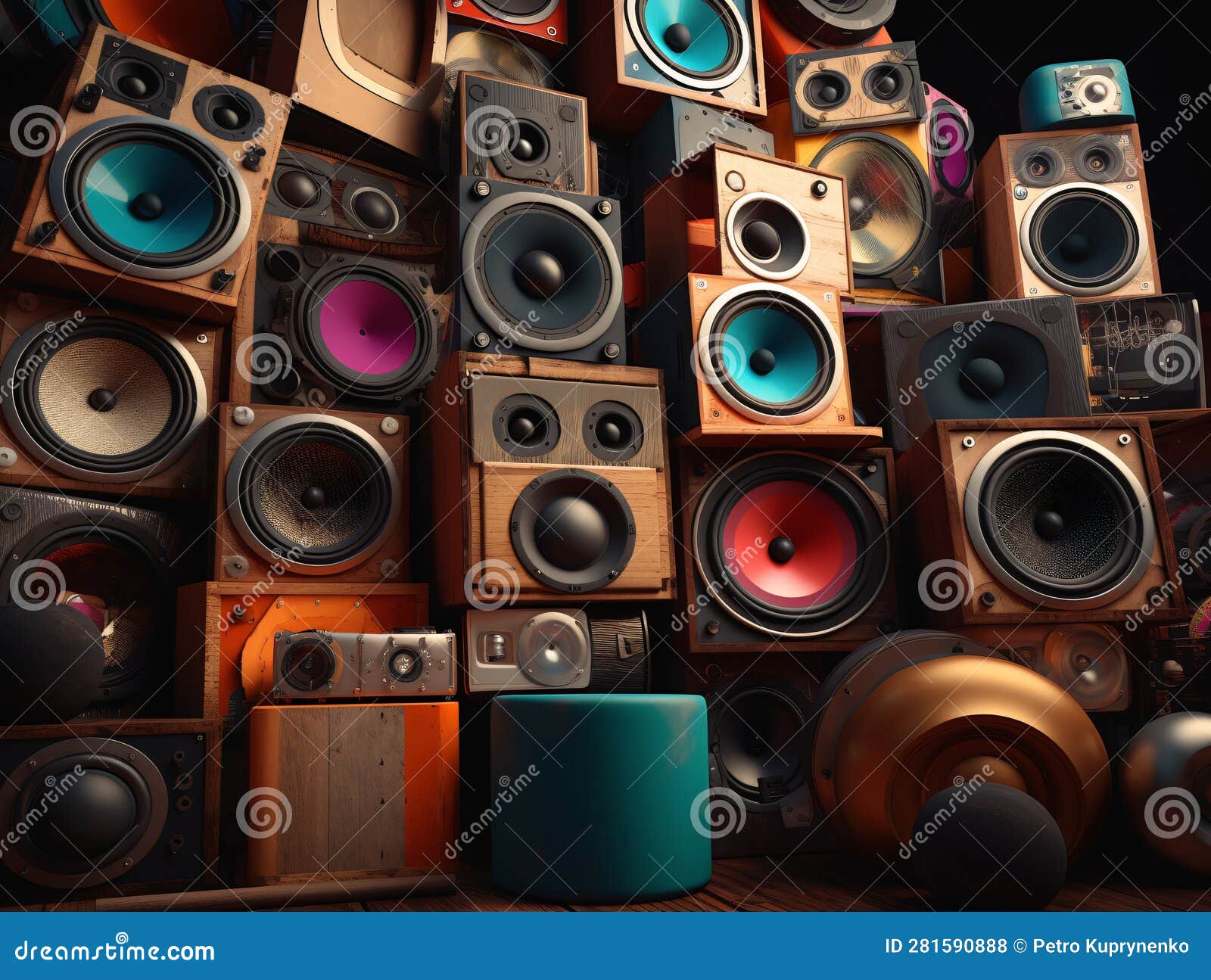 Bunch Of Stacked Knitted Pastel Color Sweaters Scarf And Hat With ...