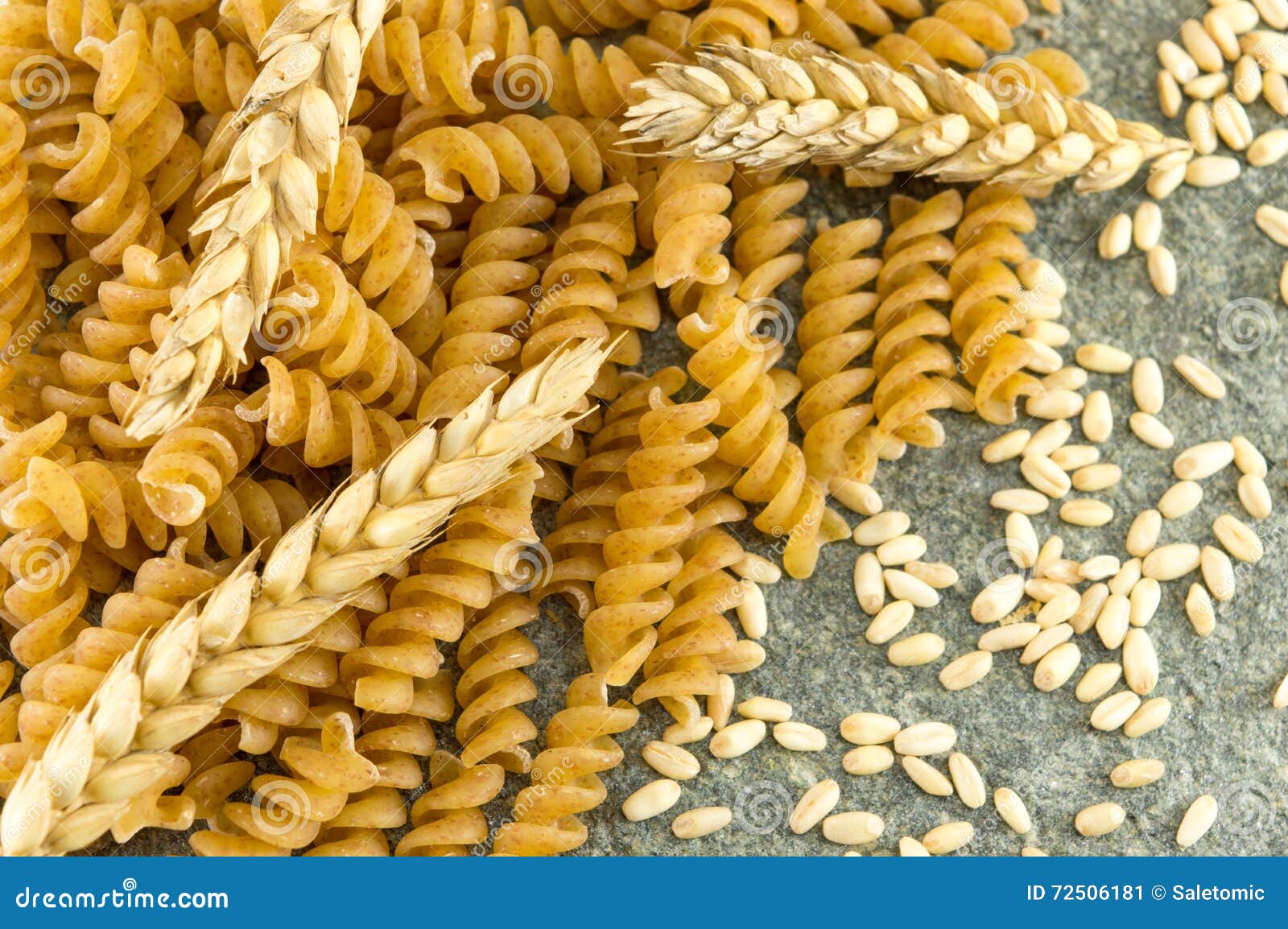 Bunch of Sprial Golden Colored Macaroni Pasta Stock Image - Image of ...