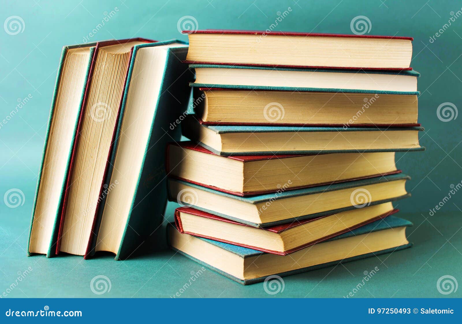 Bunch of stacked books stock image. Image of library - 97250493