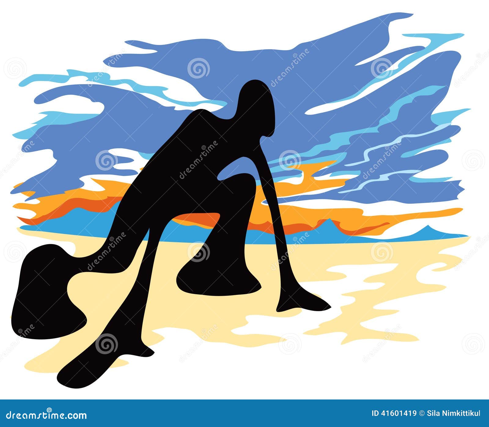 Bunch Start Athletics Shadow Man Run Stock Vector - Illustration of ...