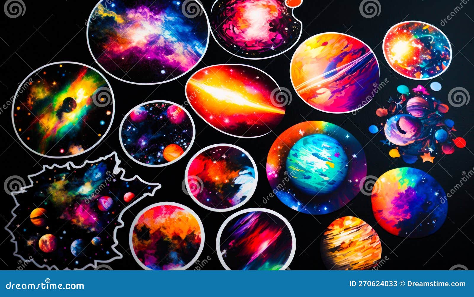 Bunch of Stickers that are on Table Generative AI Stock Illustration ...